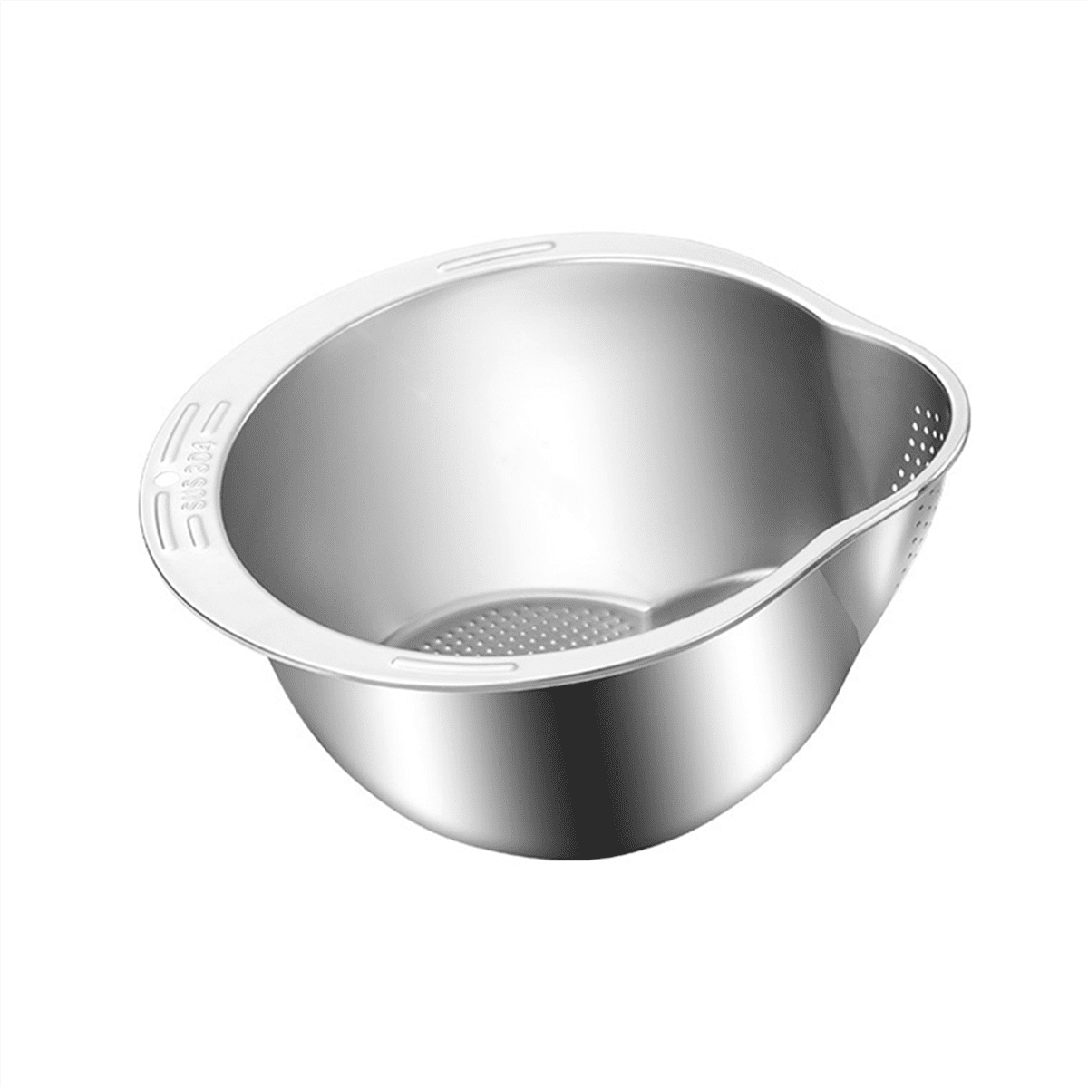 Rice Washer Strainer Bowl Stainless Steel Washing Colander Fruit and ...