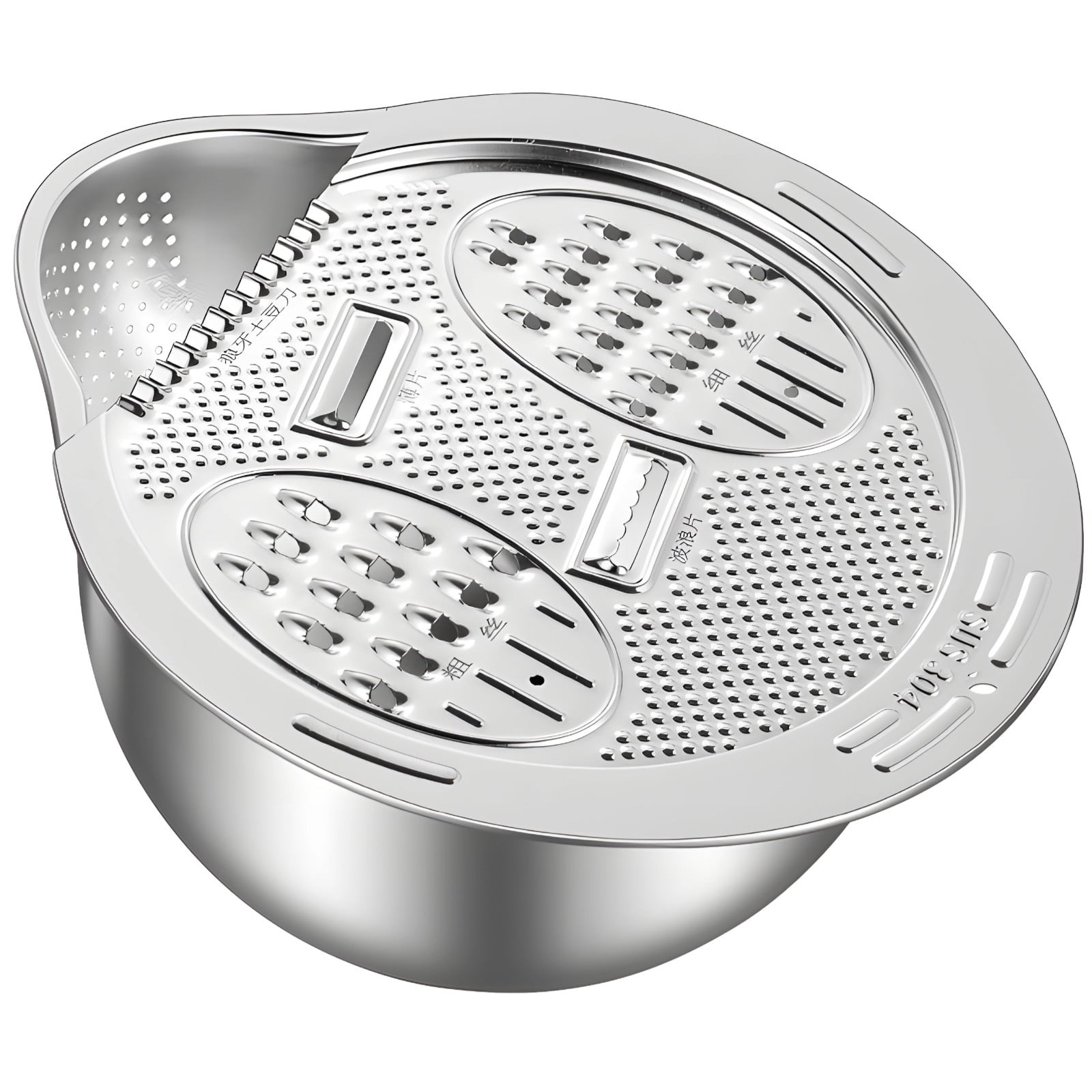 Rice Washer Strainer Bowl with Grater, 304 Stainless Steel Rice ...