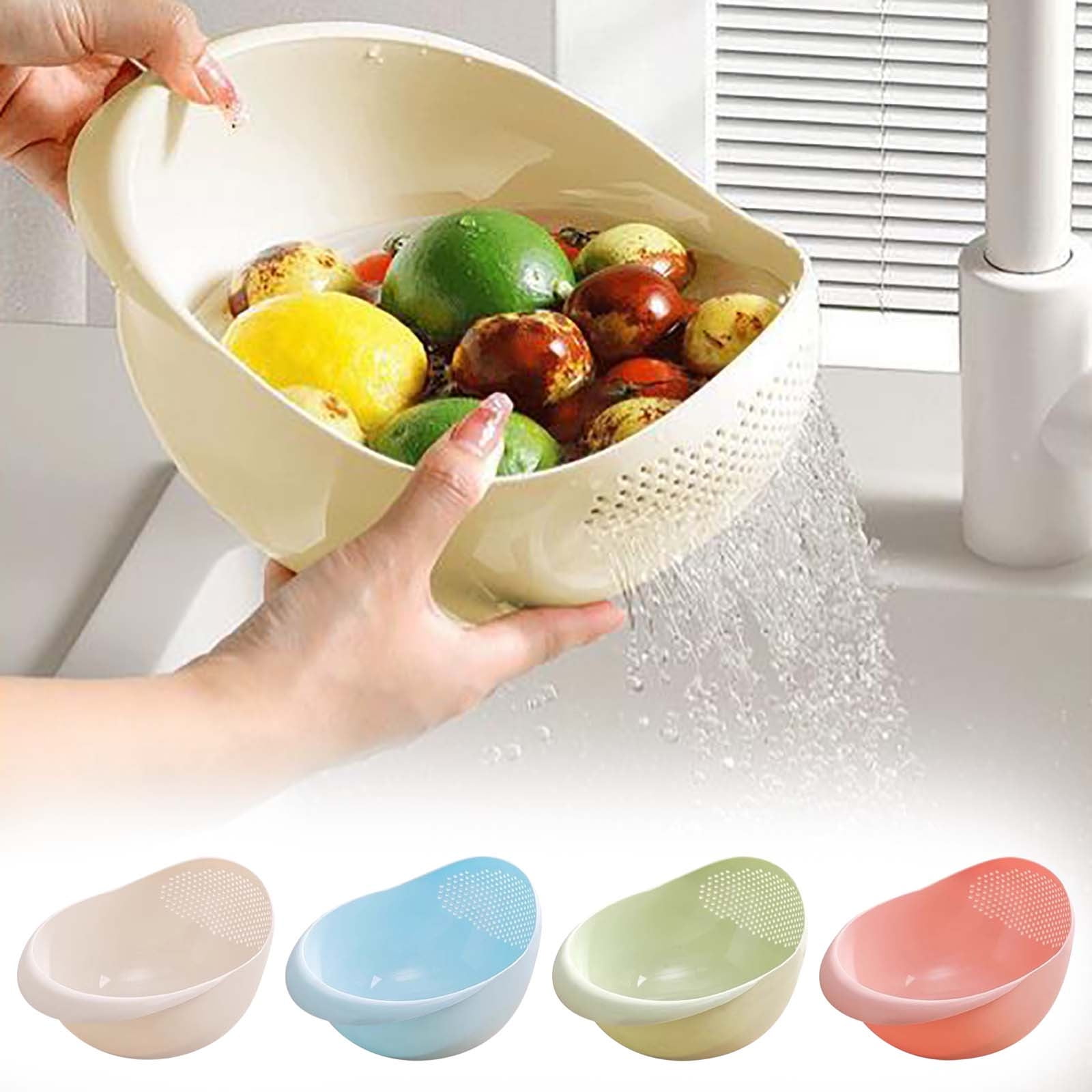 Rice Washing Basket, Plastic Sieve, Dense Holes Drain, Easy Clean ...