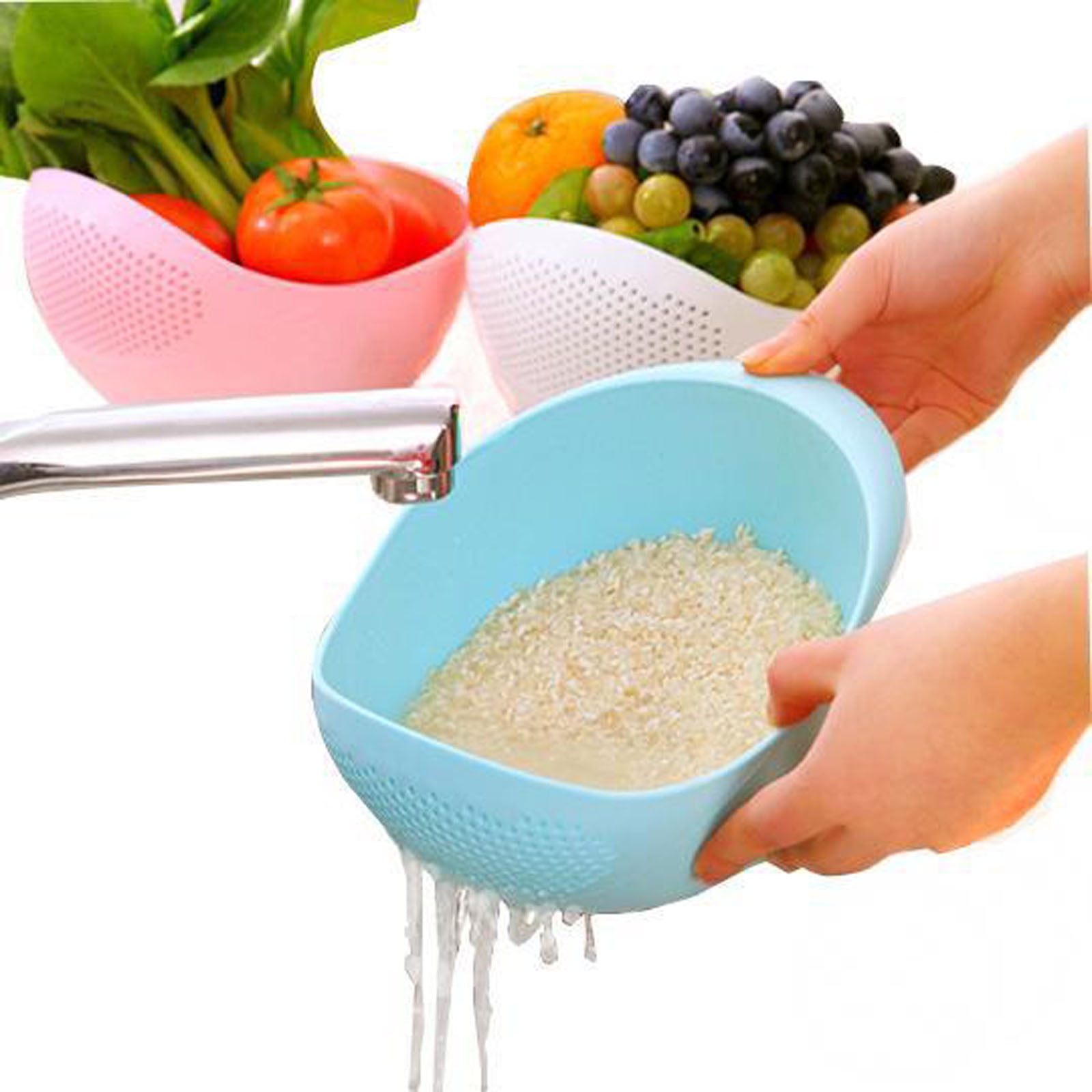 Rice Washing Filter Vegetable Basket Rice Washing Sieve Drain Basket ...