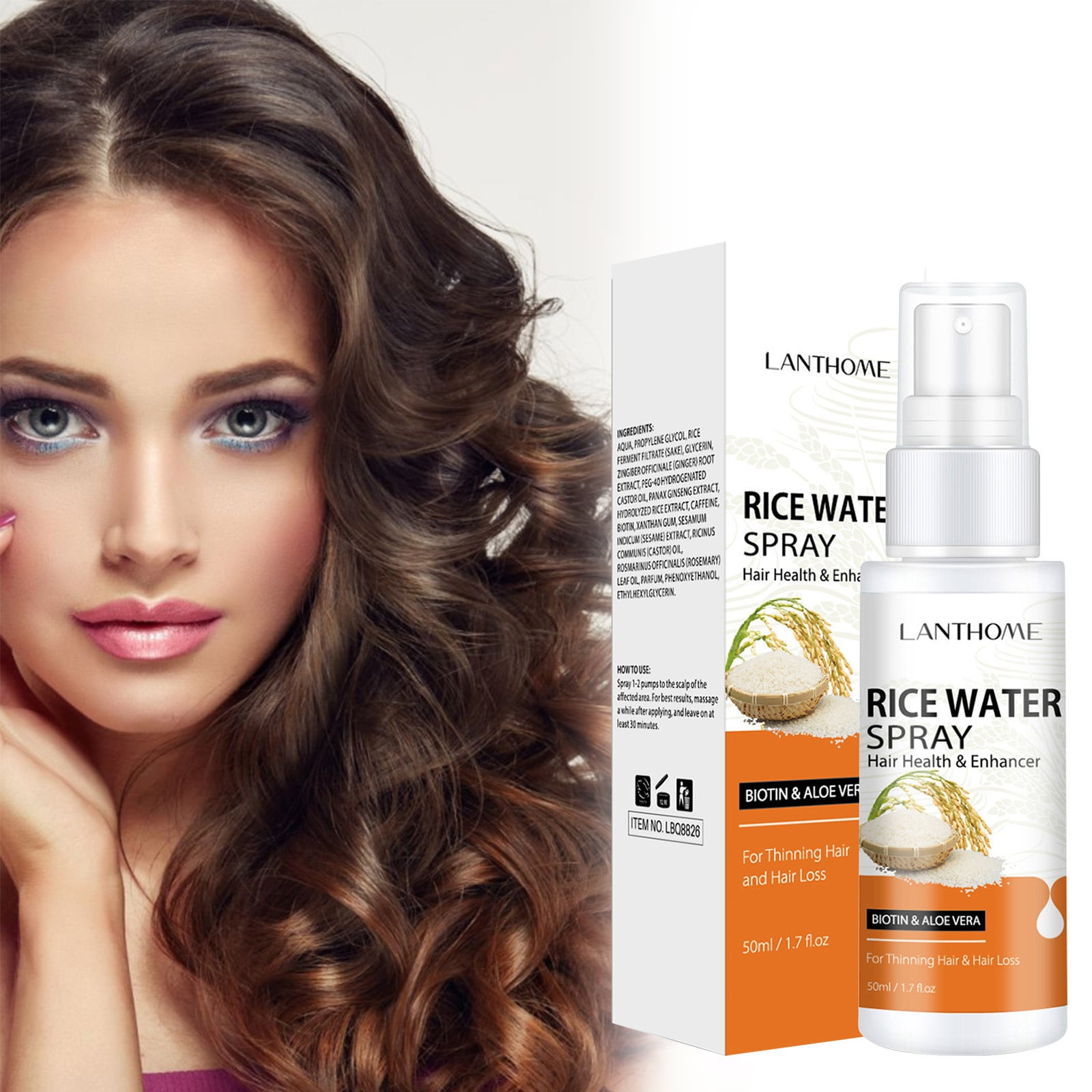 Rice Water Hair Growth Spray | Hair Loss Treatment with Rice Water, Castor Oil, Biotin ...