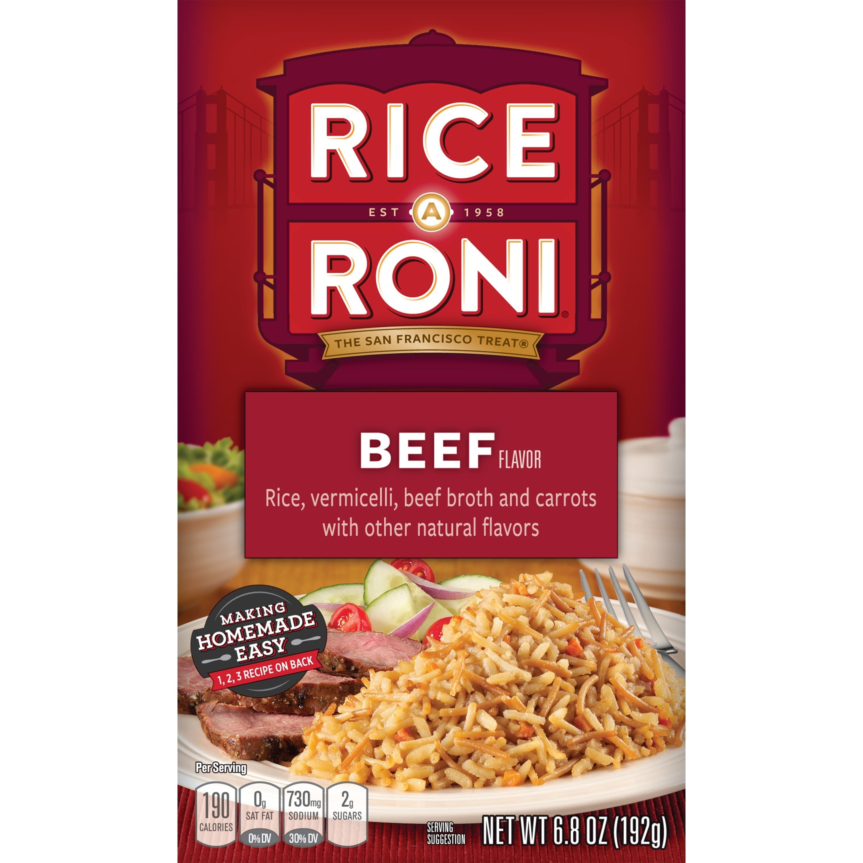 Rice-a-Roni Beef Flavored Rice, 6.8 oz - Walmart.com