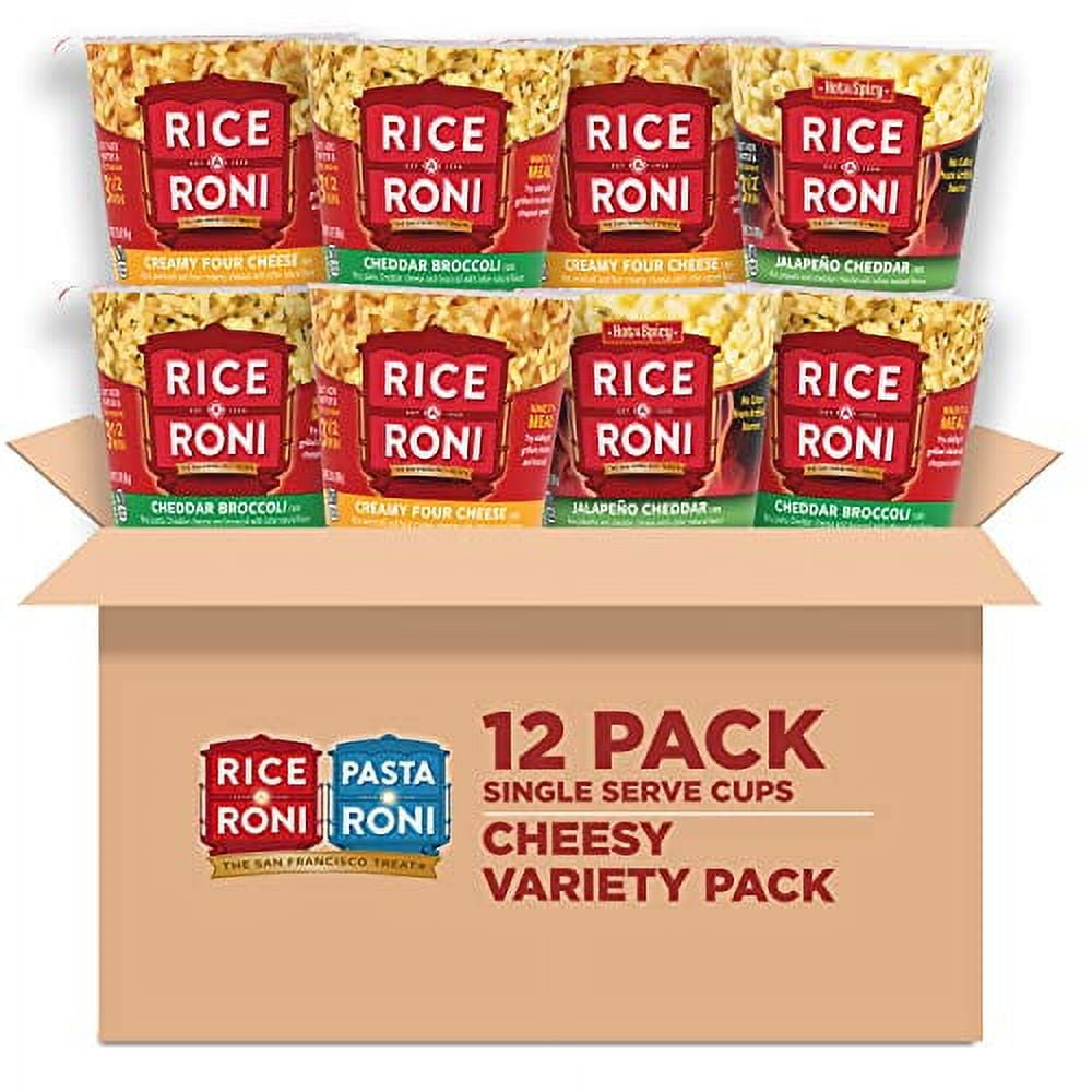 Rice-a-Roni Cheesy Cups, 3-Flavor Variety Pack, 2.25 Oz (Pack of 12 ...