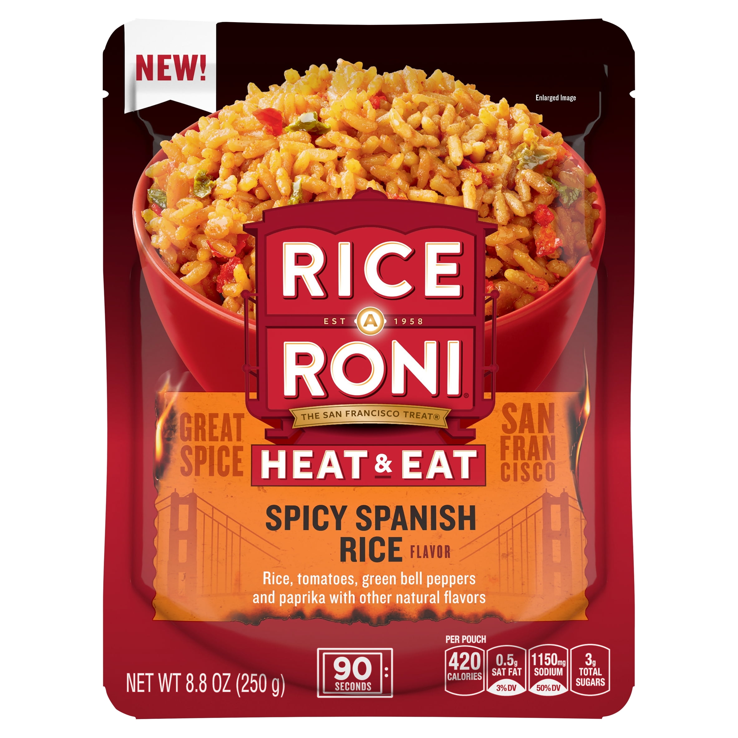 Rice-a-Roni Heat & Eat Spicy Spanish Rice Flavor, Microwavable Instant ...