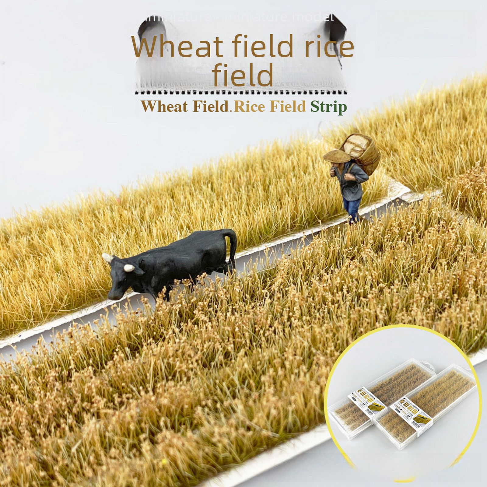 Rice field scene model grass cluster 1:87HO train sand table diy field ...