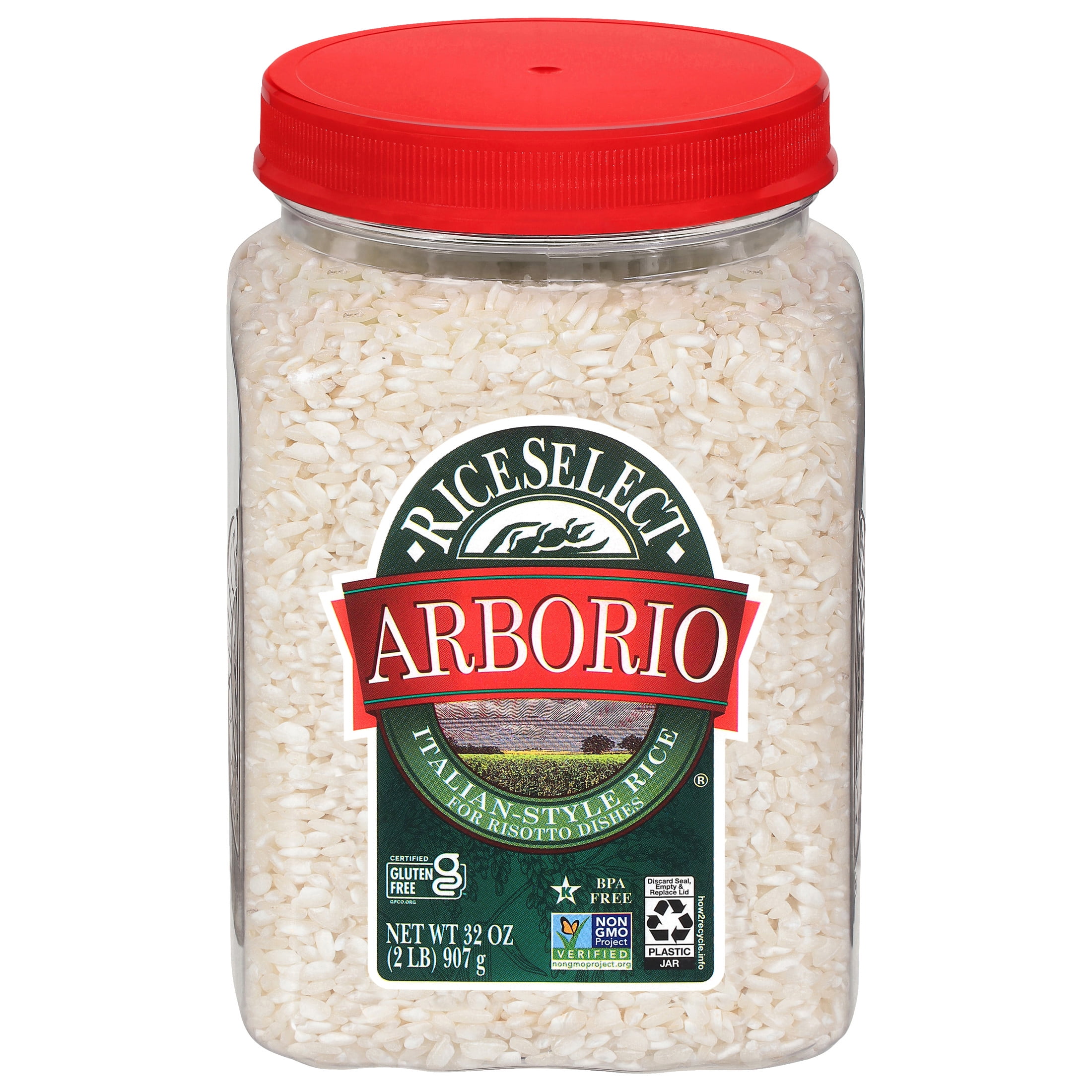 RiceSelect Arborio Rice for Risotto 2 lb Jar Italian-Style Medium-Grain ...