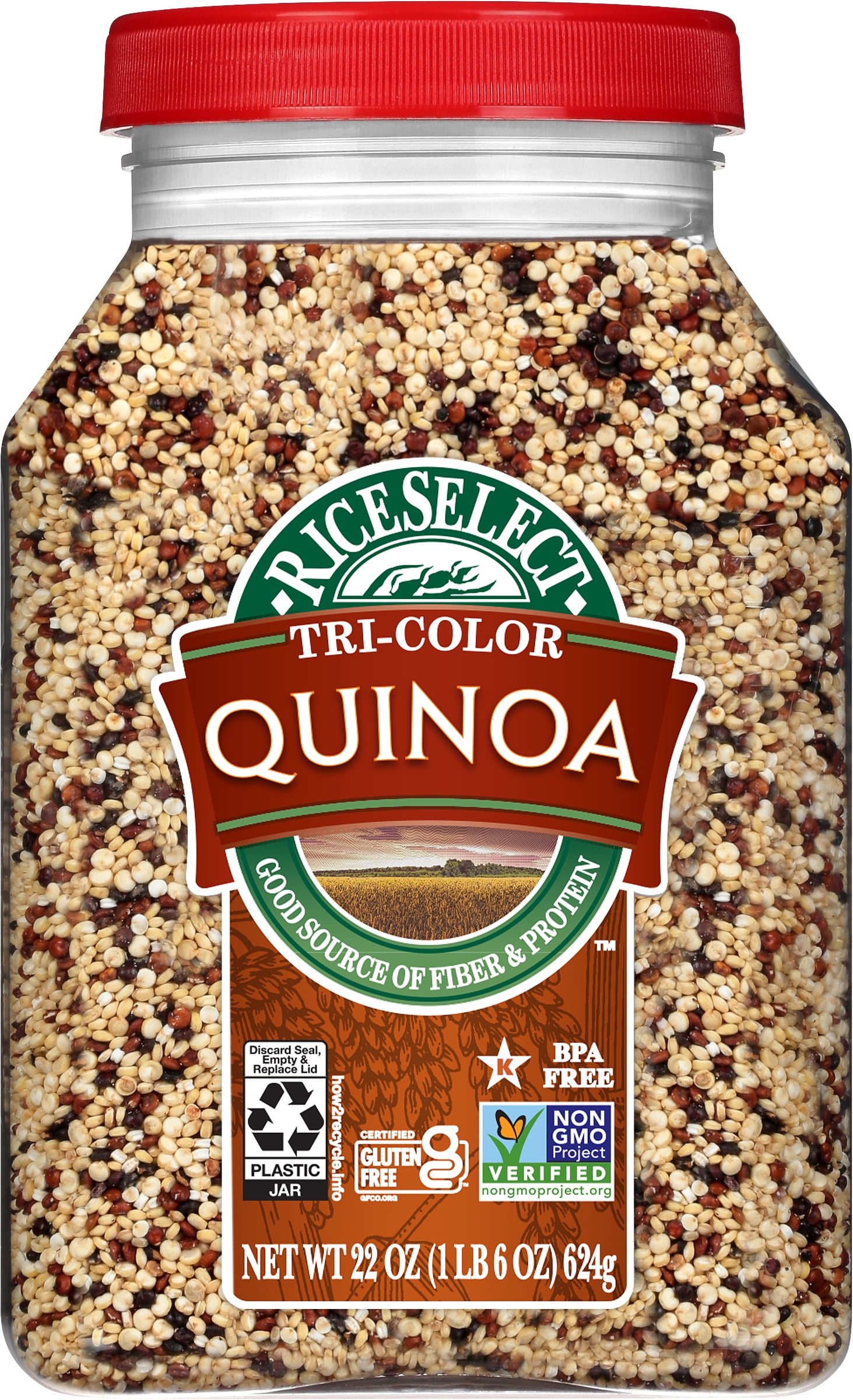 RiceSelect Whole Grain Tricolor Quinoa Blend, 22 oz. BPA-free Jar - Walmart.com