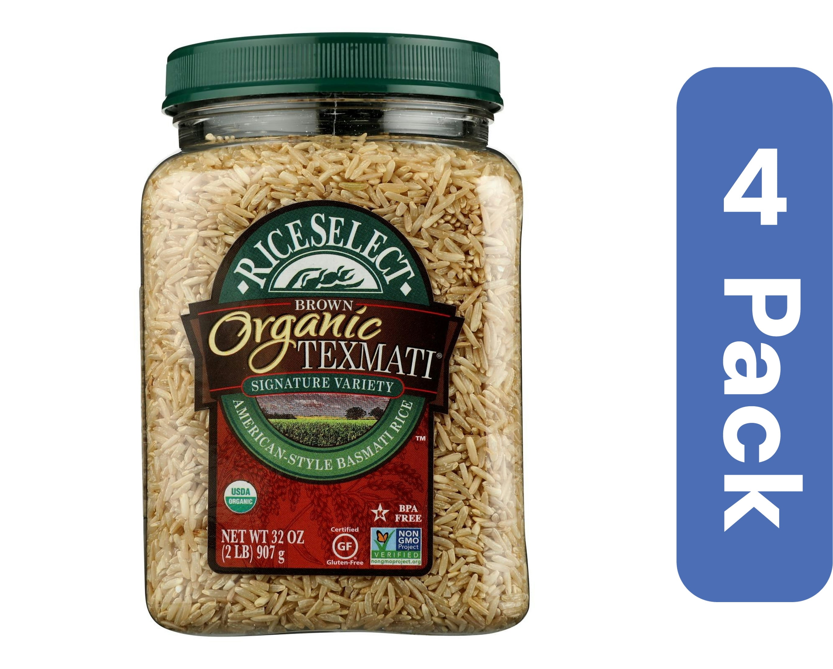 RiceSelect Organic Brown Rice Jar 32 oz (Pack Of 4) - Walmart.com