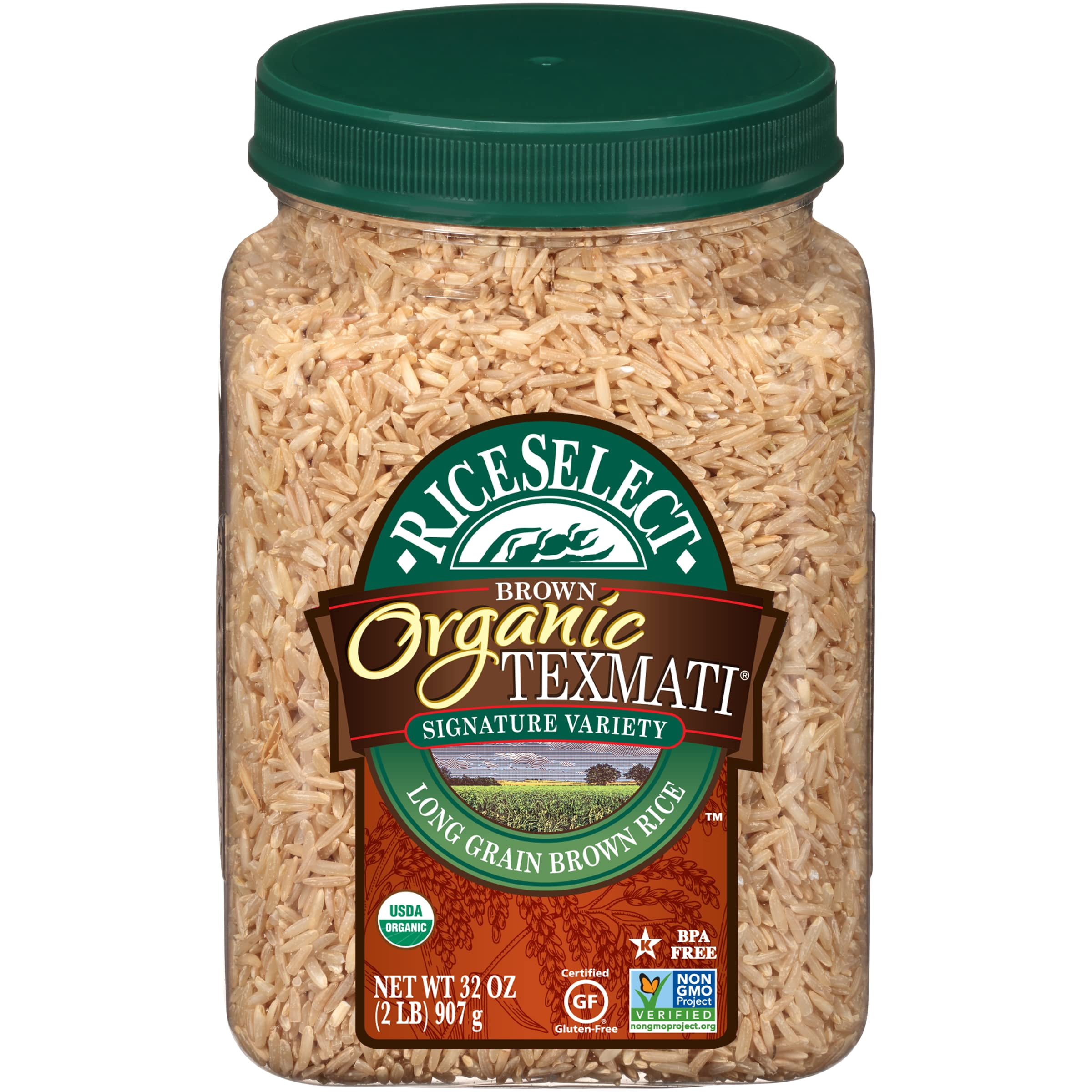 RiceSelect Organic Texmati Brown Rice, 32-Ounce Jars, 4-Count - Walmart.com