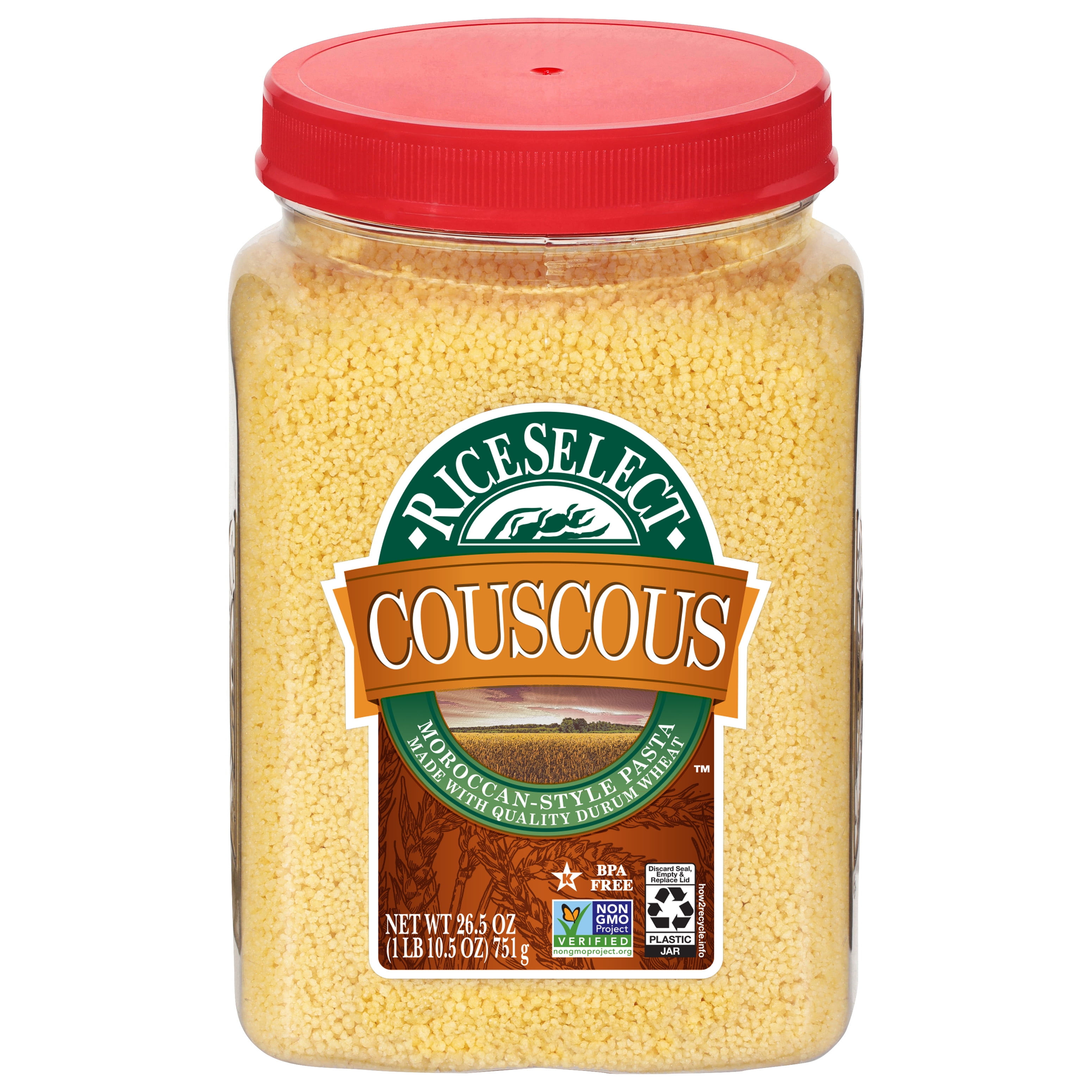 RiceSelect Original Couscous, Moroccan-Style Couscous, 26.5 oz Jar ...