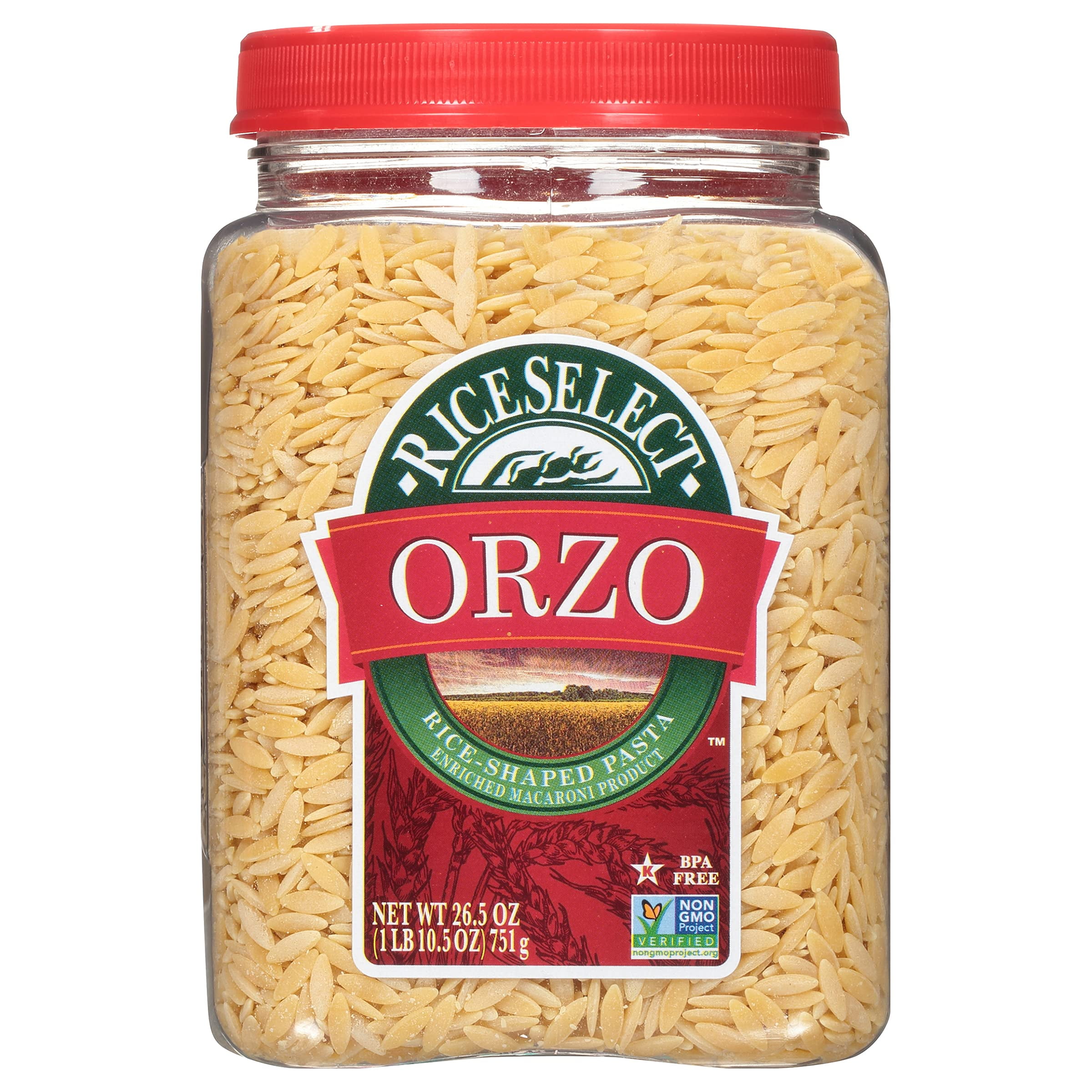RiceSelect Orzo Rice-Shaped SCH4 Pasta, Premium Non-GMO Orzo Pasta, 26. ...