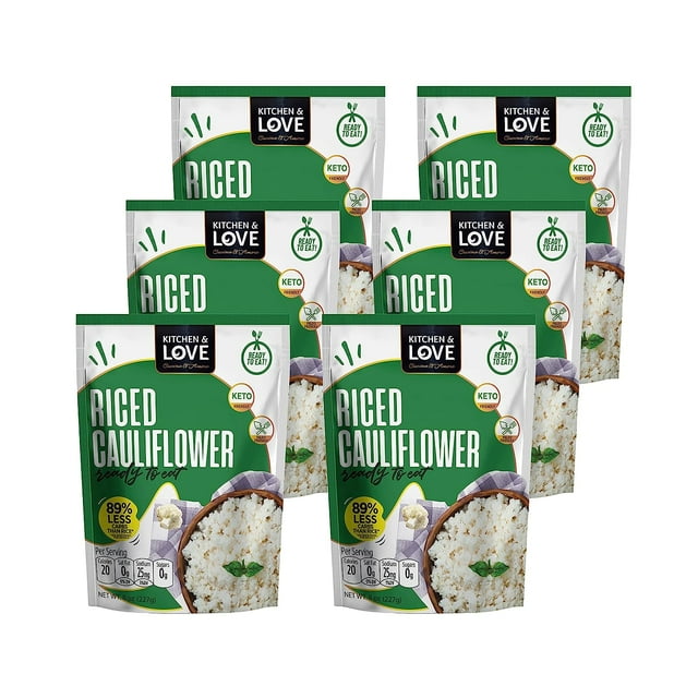 Riced Cauliflower 8 oz (6 Pack) | Low Carb Rice Alternative, Vegan ...