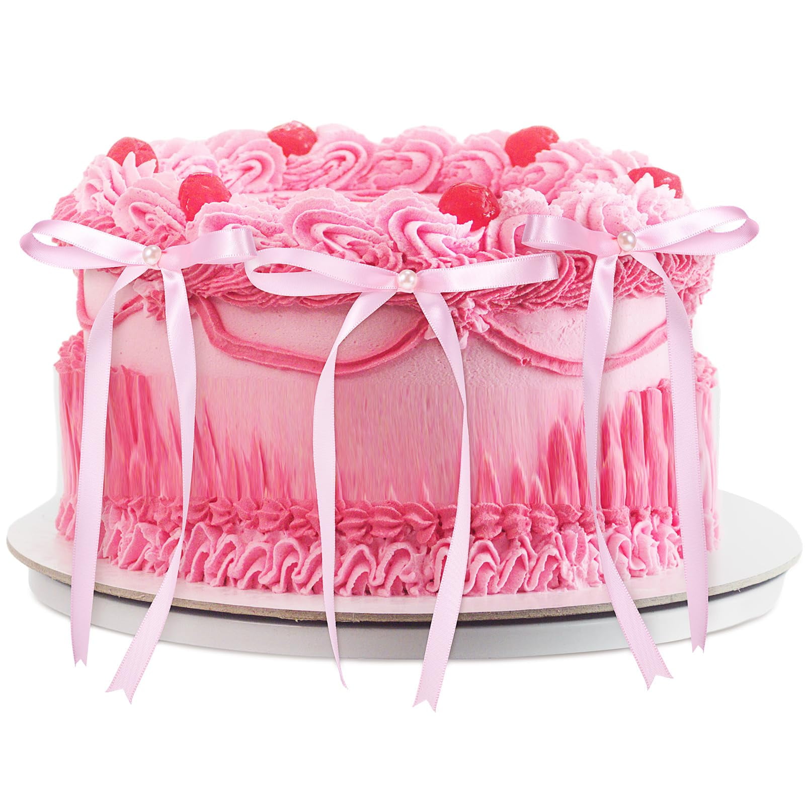 Riceshoot 6 Pcs TWE5 5x7 Bow Ribbon and pearl Cake Topper, Vintage Cake ...