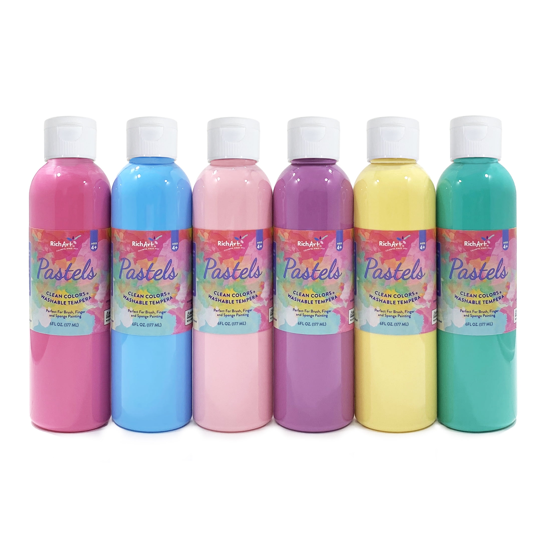 Rich Art Clean Colors Premium Washable Pastel Tempera Paint, Non-Toxic ...