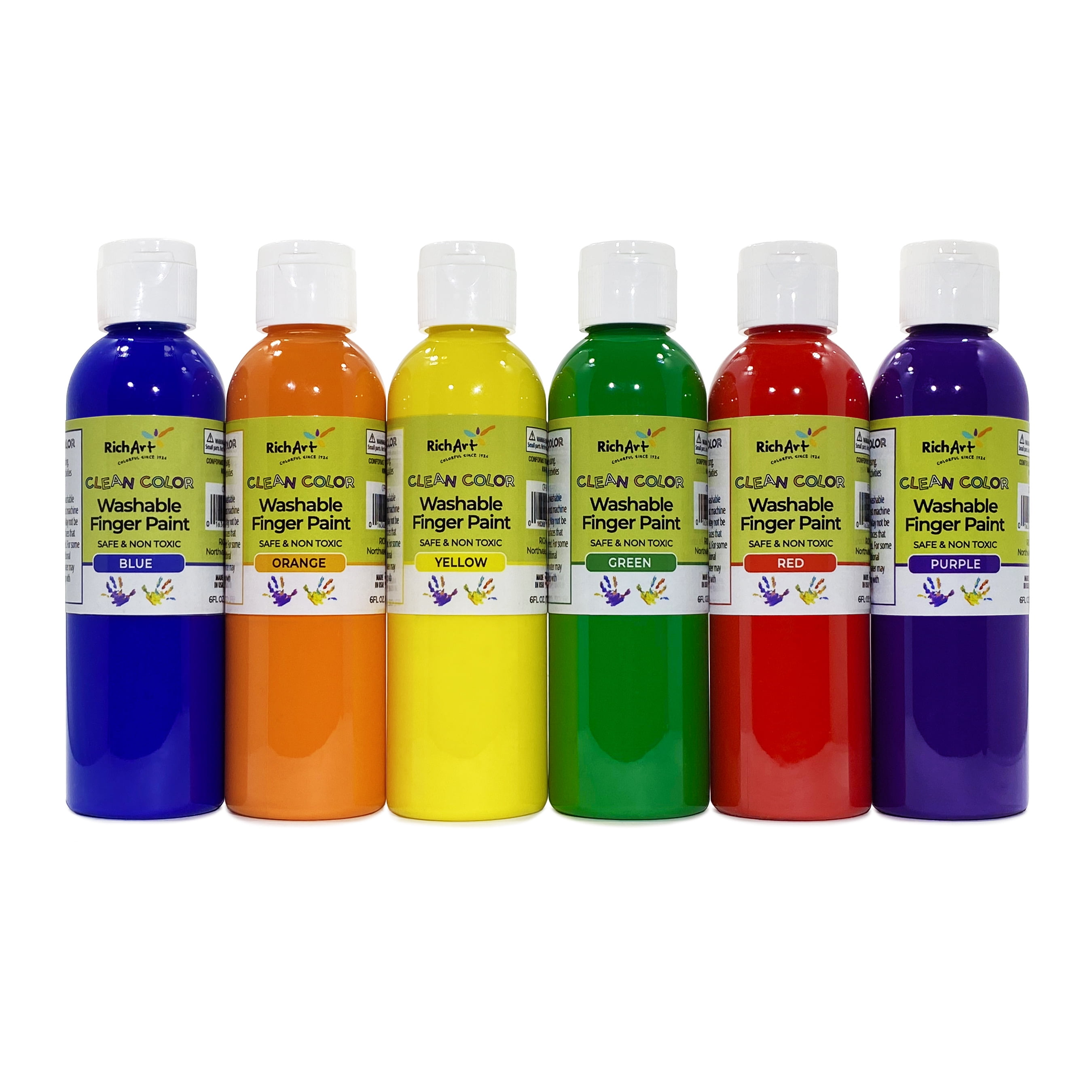 Rich Art Children's Non-Toxic & Washable Finger Paint, Toddler-Friendly ...