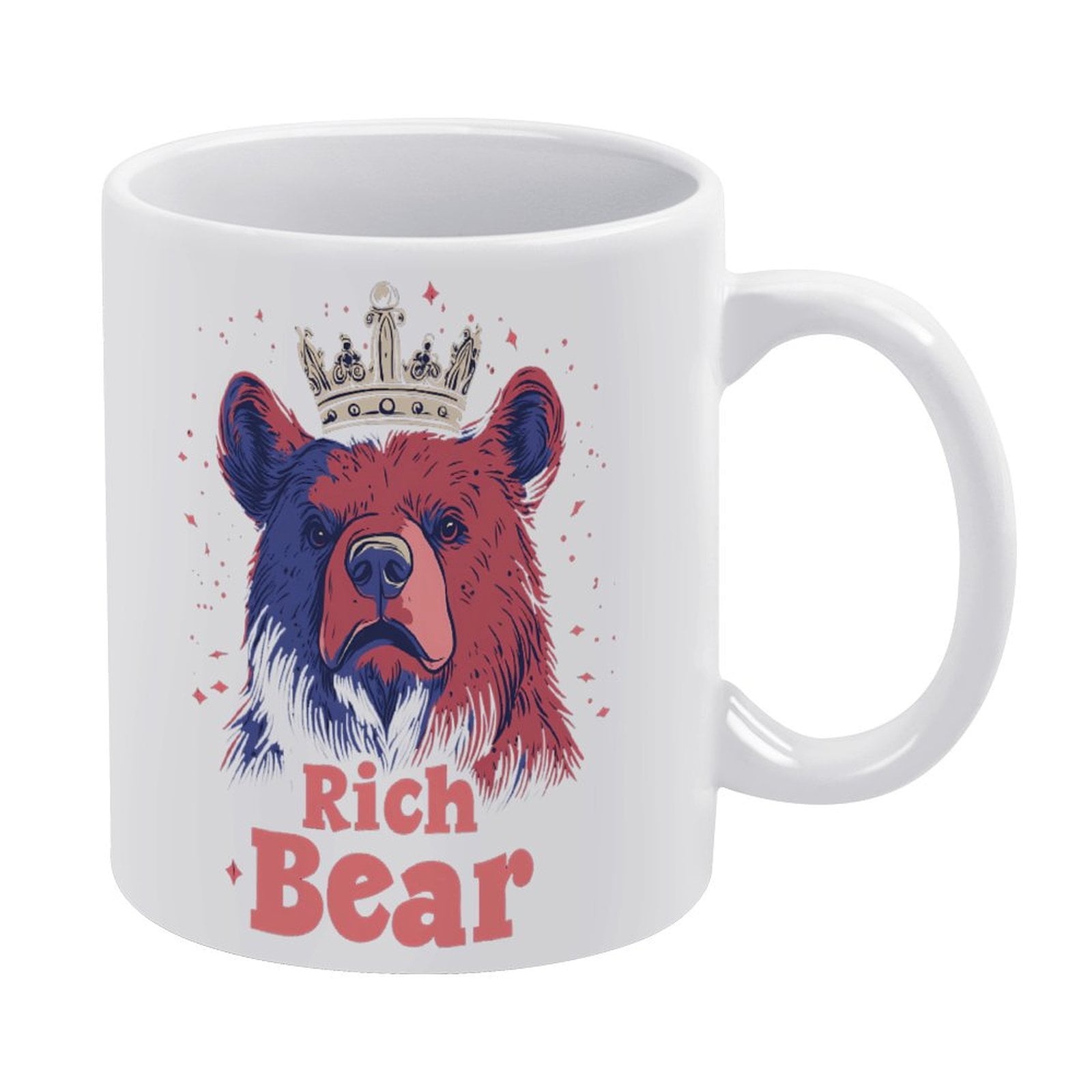 Rich Bear 11oz Coffee Mug with Handles Ceramic Tea Cup For Water Tea ...