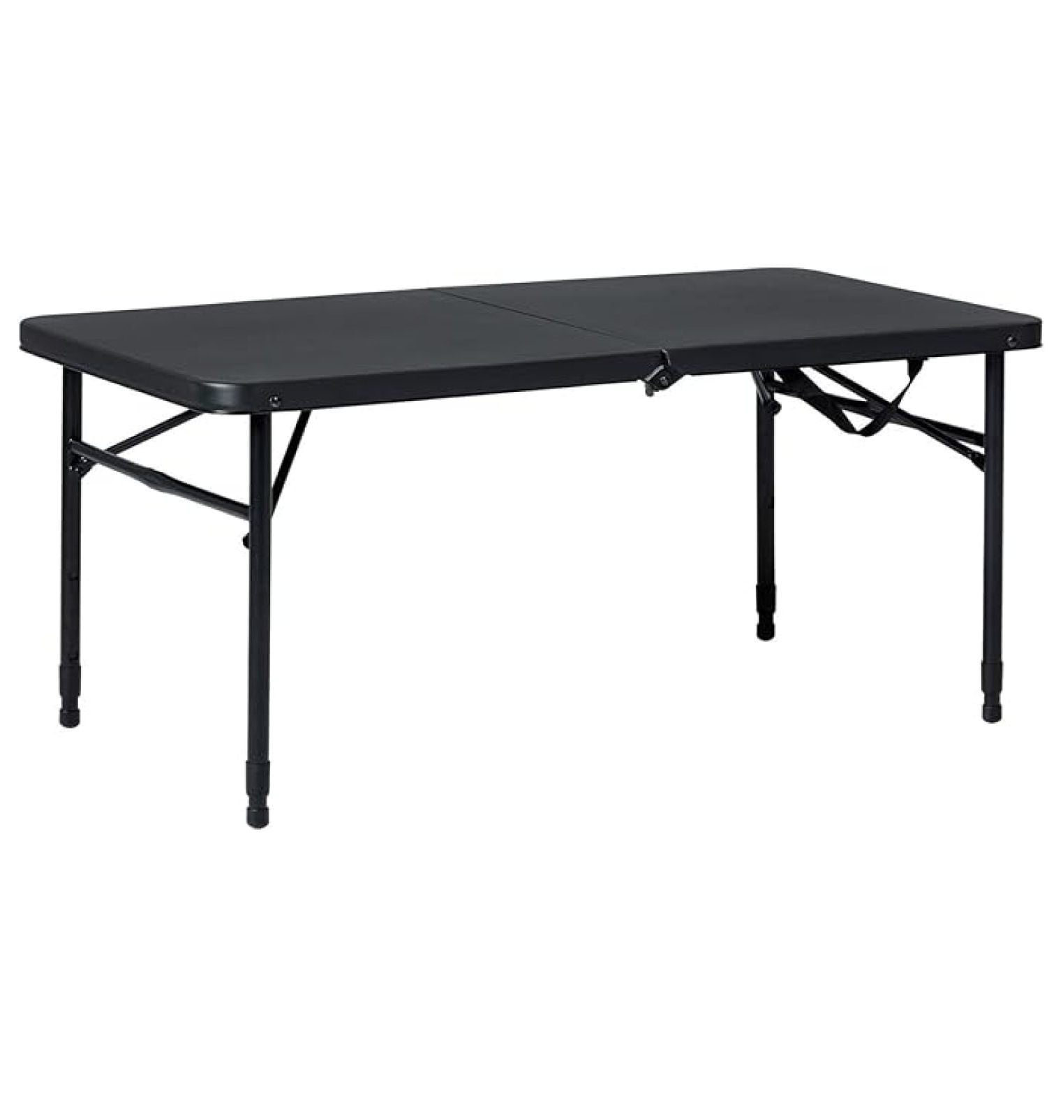 Rich Black ，40" L x 20" W Plastic Adjustable Height Fold-in-Half ...