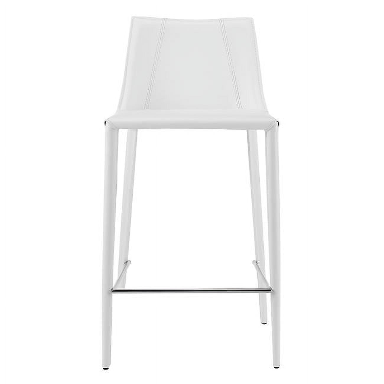 Rich Faux Leather Counter Stool, White - Walmart.com