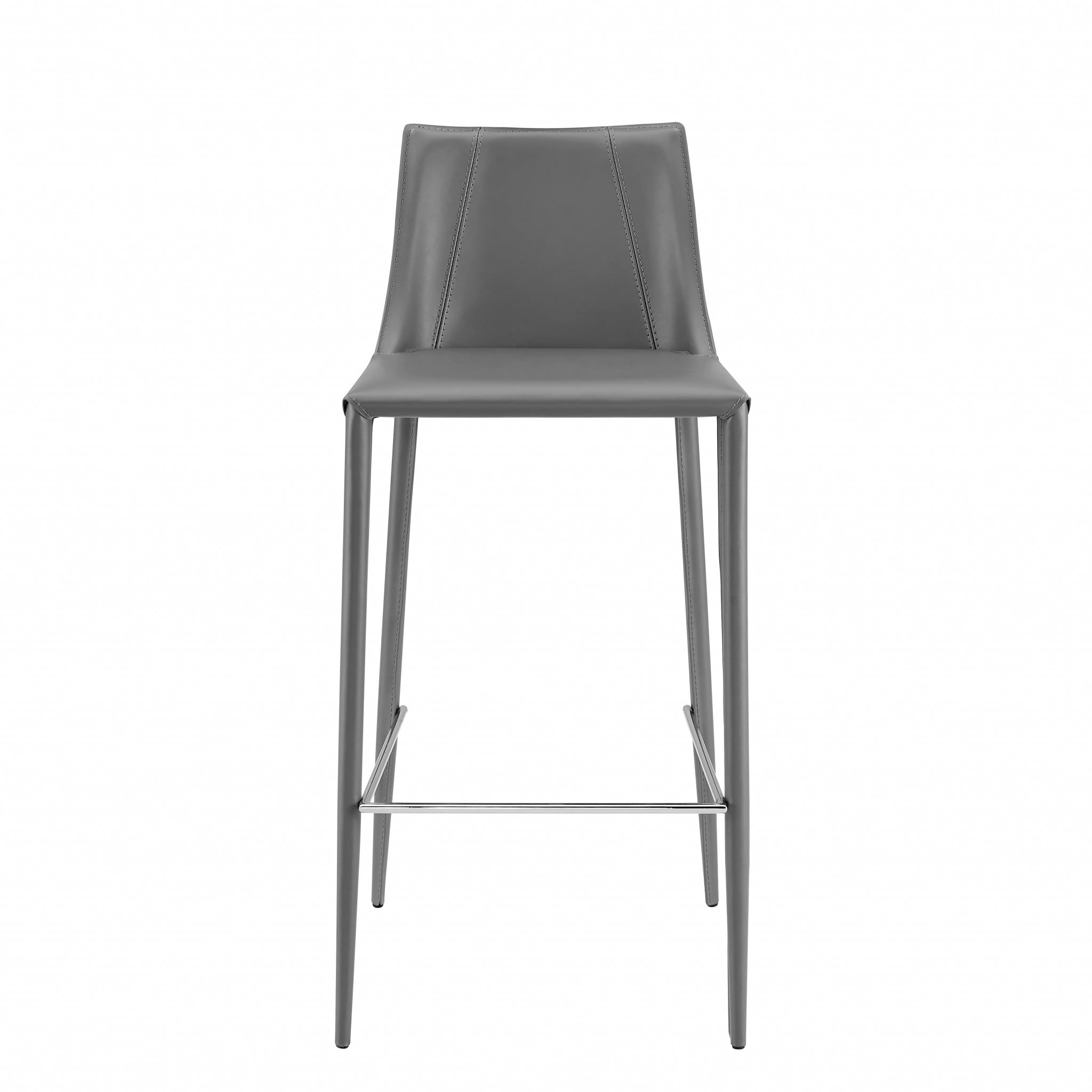 Rich Gray Faux Leather Bar Stool - Walmart.com