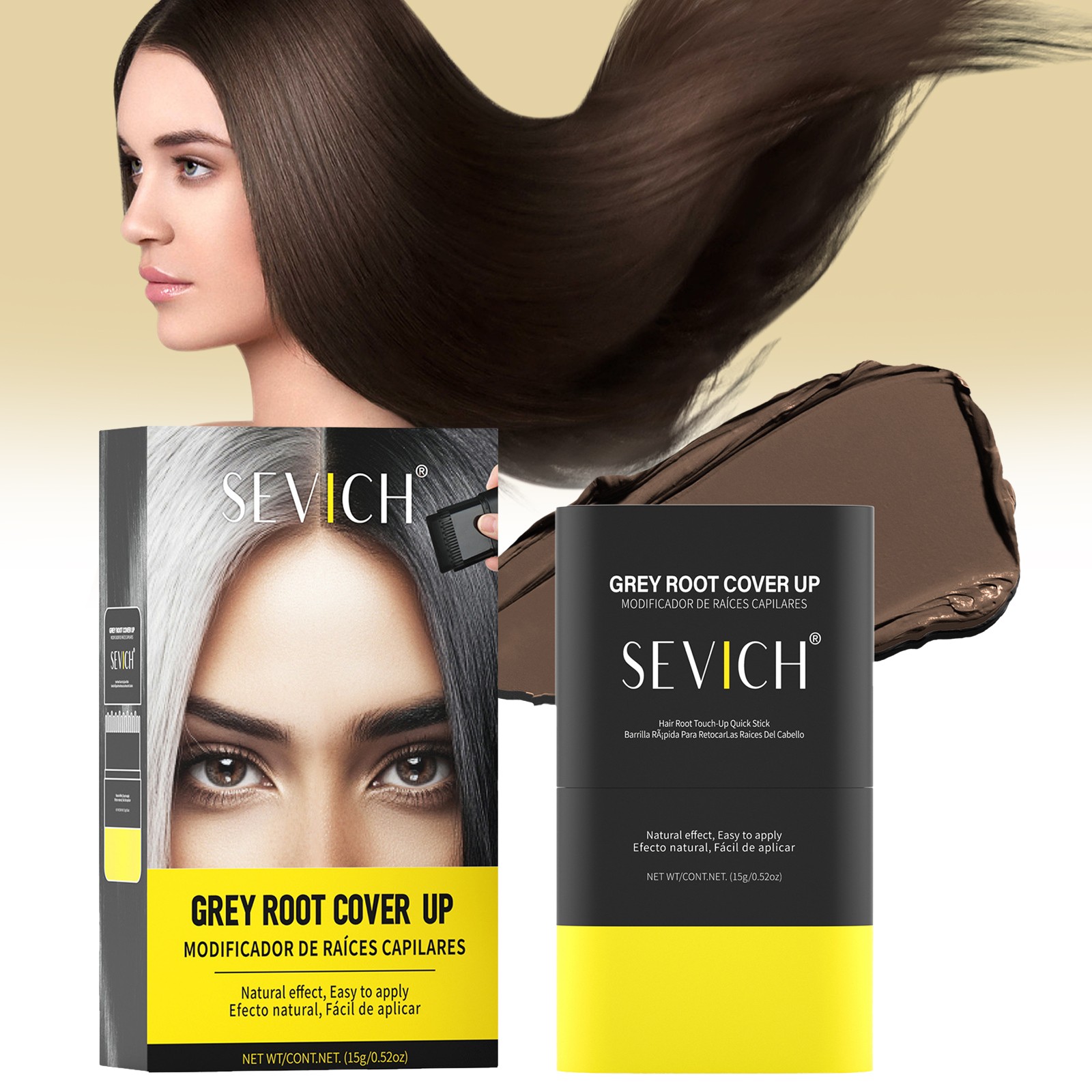 Rich Hair Root Coverage Stick - Instant Hair Root Repair, Double-Sided ...