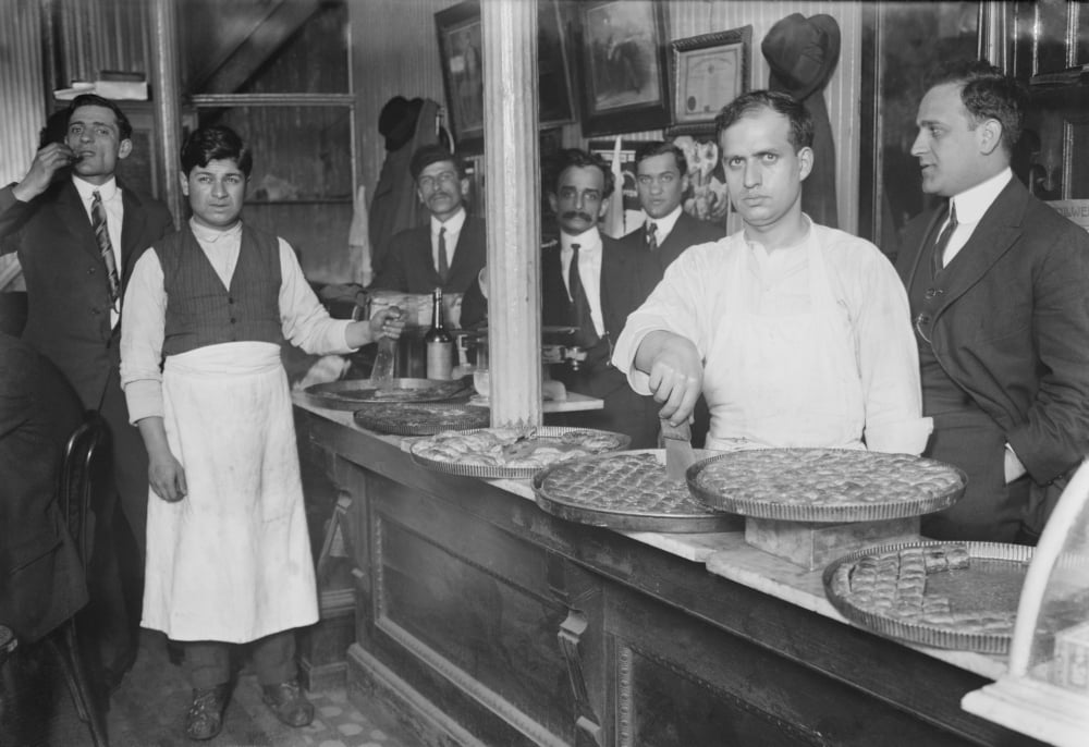 Rich Pastries On Display In A Lebanese-Syrian Restaurant In New York ...