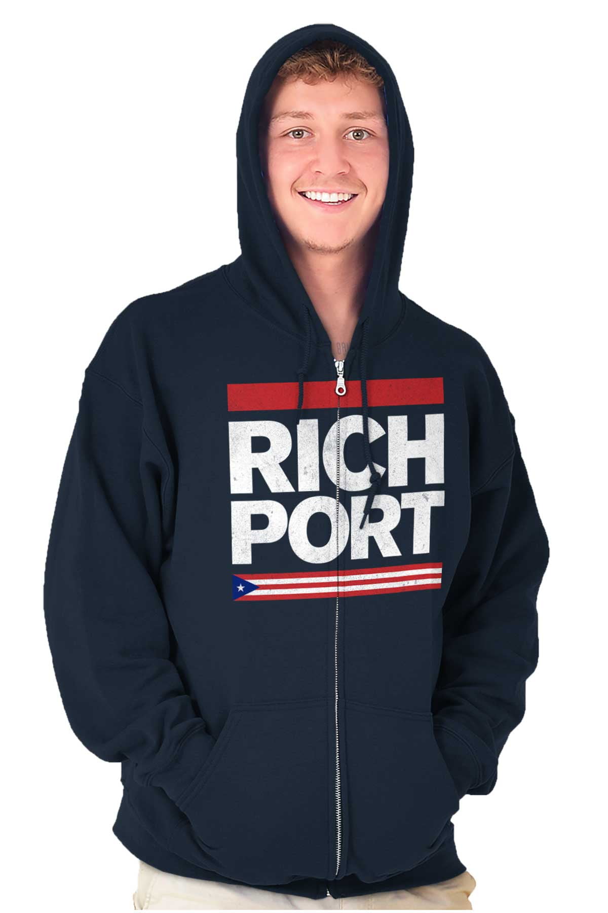Rich Port Puerto Rican Flag PR Pride Zip Up Hoodie Men's Women's Brisco ...