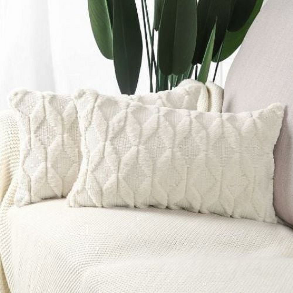 Rich Textures for Living Room, Faux Wool Velvet Decorative Throw Pillow ...