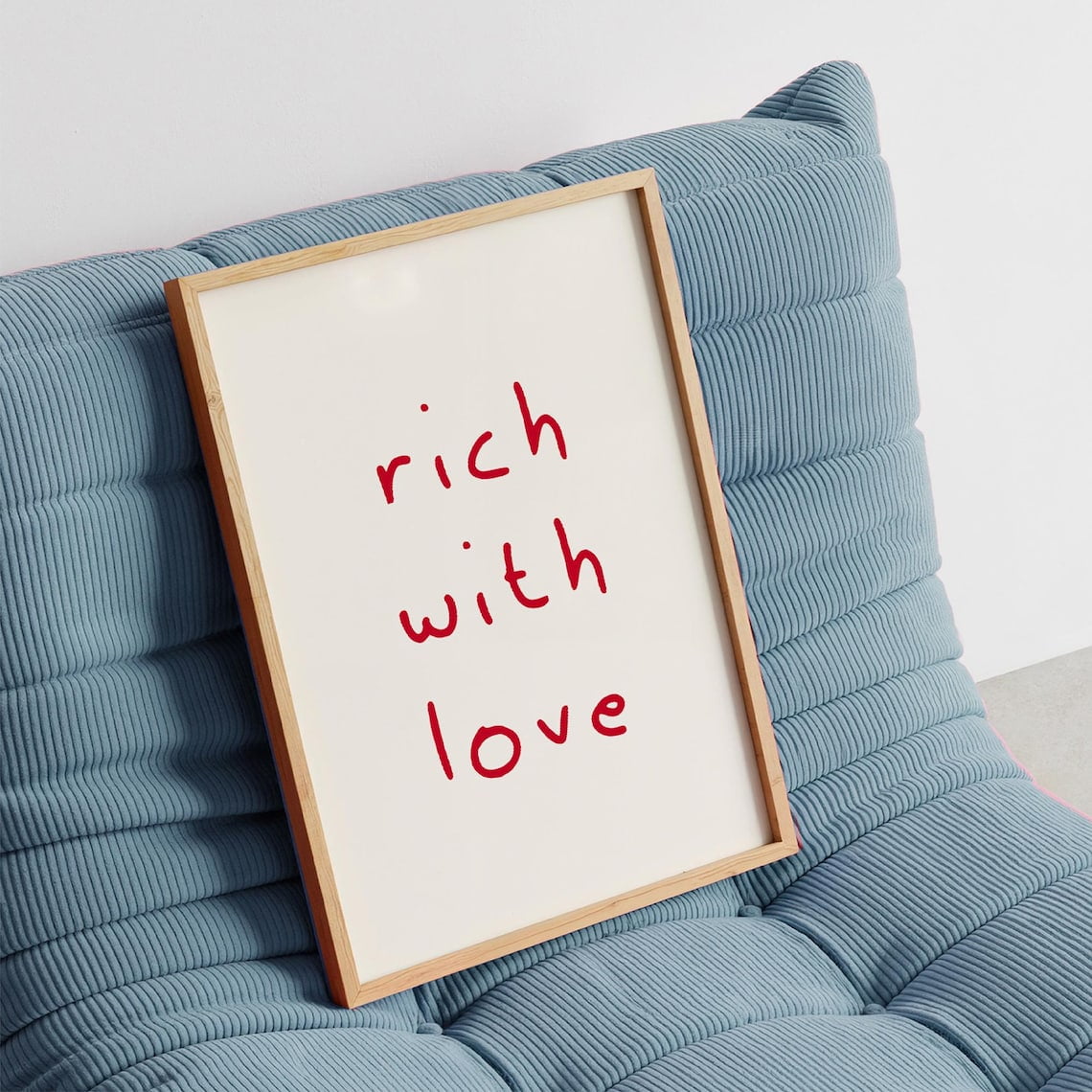 Rich With Love Print, Handwritten Note Style Wall Art Home Decor #882 ...