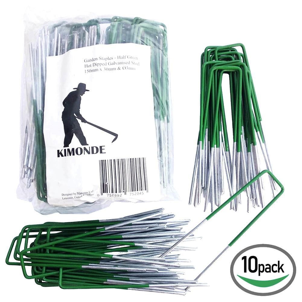 RichLink 10 Pack U-Shaped Garden Staples, 6" Galvanized Steel Landscape ...