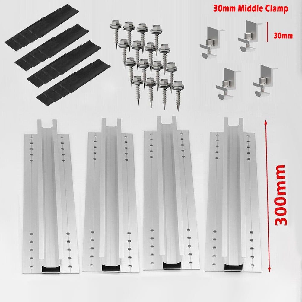 RichLink 2/4 Sets Solar Panel Module Aluminum Bracket Rail Trapezoidal ...