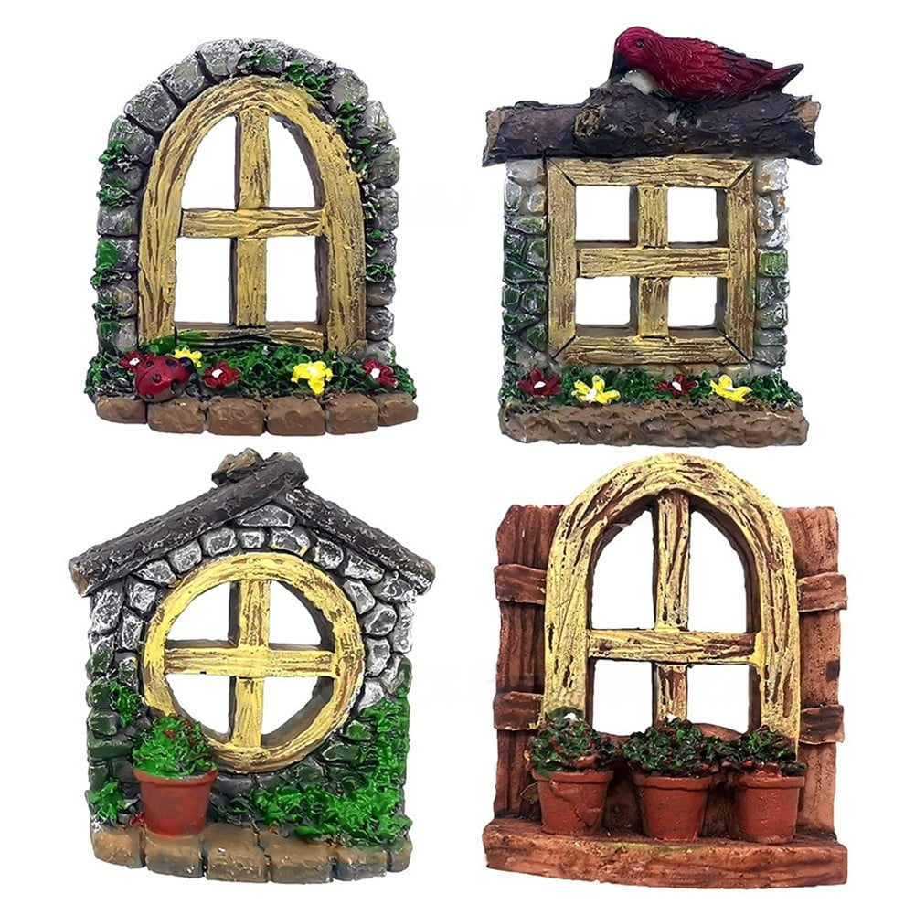 RichLink 4Pcs Wonderland Garden Mini Door Window Dwarf Series ...
