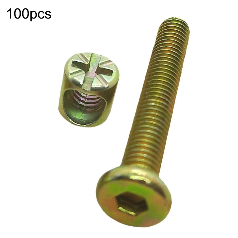 RichLink Furniture Bolts Nut Set Hex Socket Screw Nuts Cross Hole Nut ...