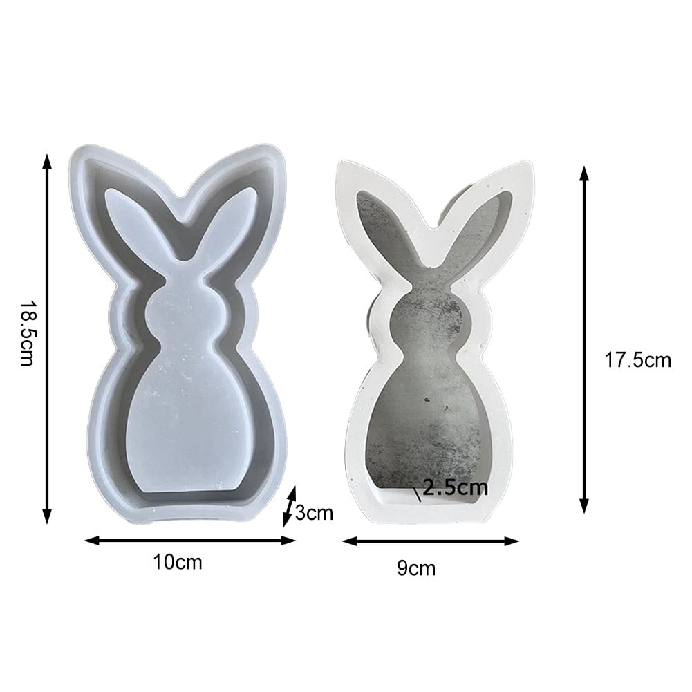 RichLink Hollow Bunny Candle Molds Cute Bunny Shape Plaster Decoration ...