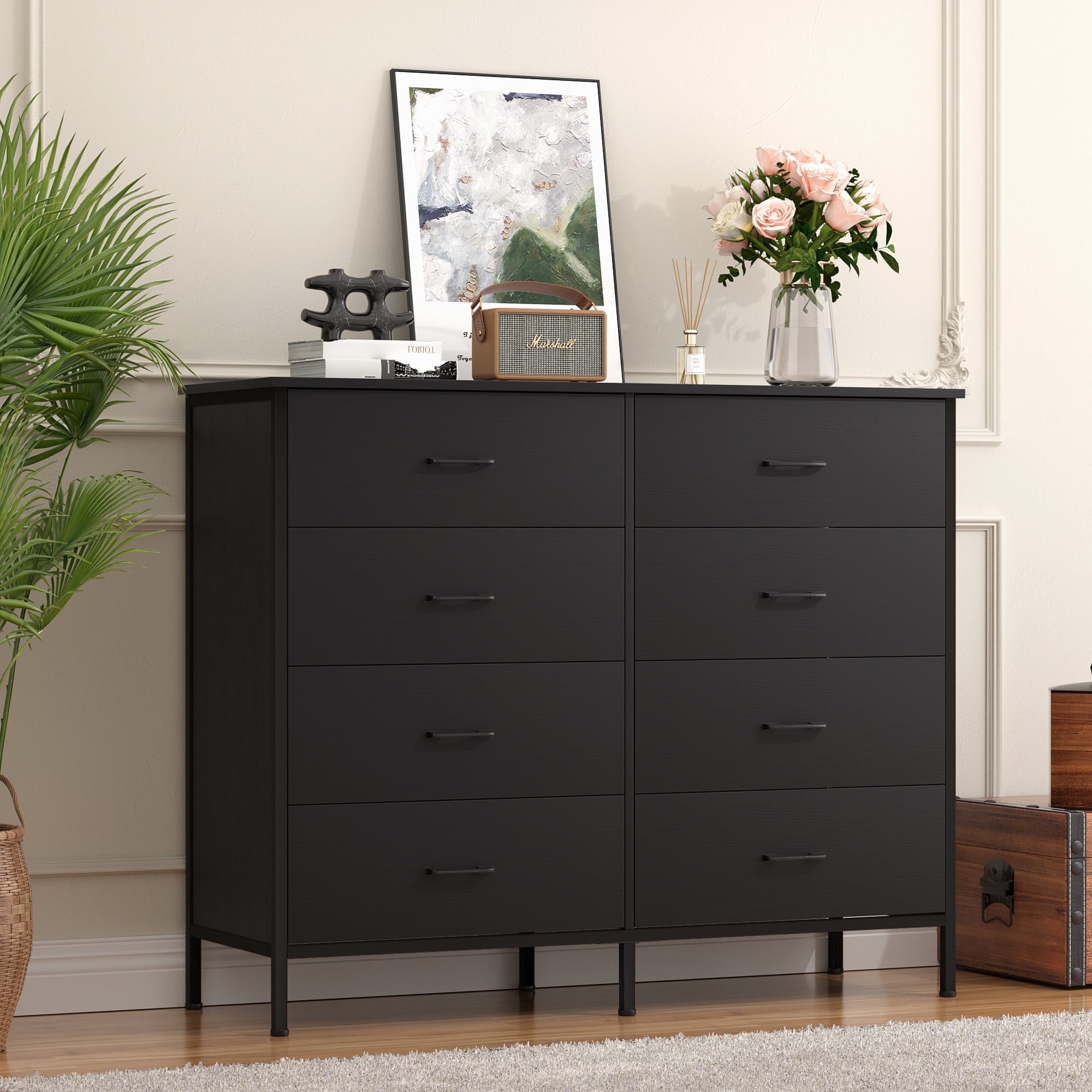 RichYa 47.2'' Chest of 8 Drawers, Storage Drawer Dresser for Bedroom ...