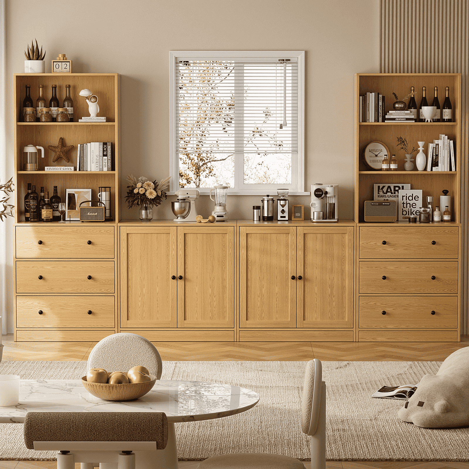 RichYa 4Pcs Kitchen Pantry Storage Cabinet,Modular Furniture Cabinets ...