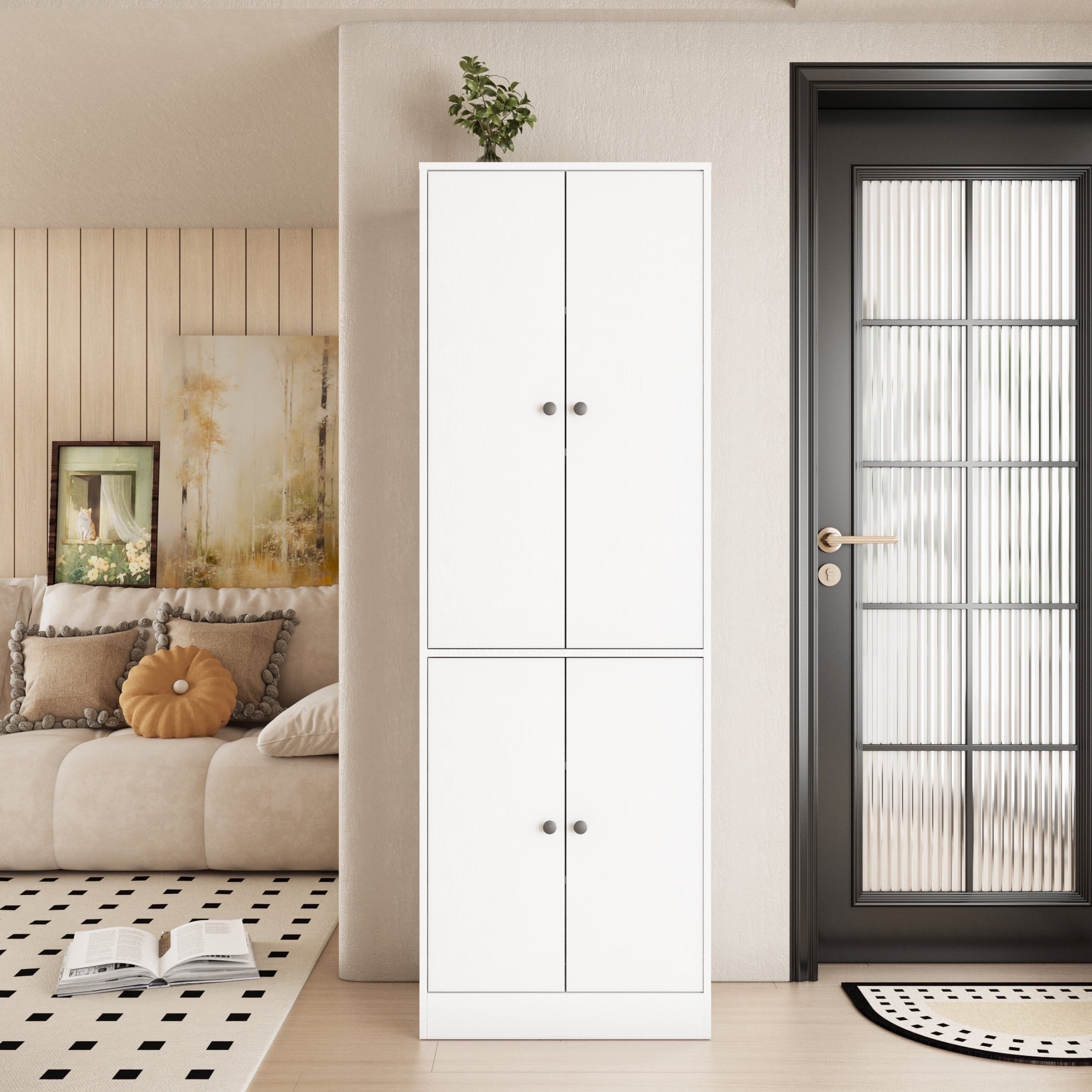RichYa 71"H Tall Entryway Storage Cabinet,3 Tier Kitchen Storage ...