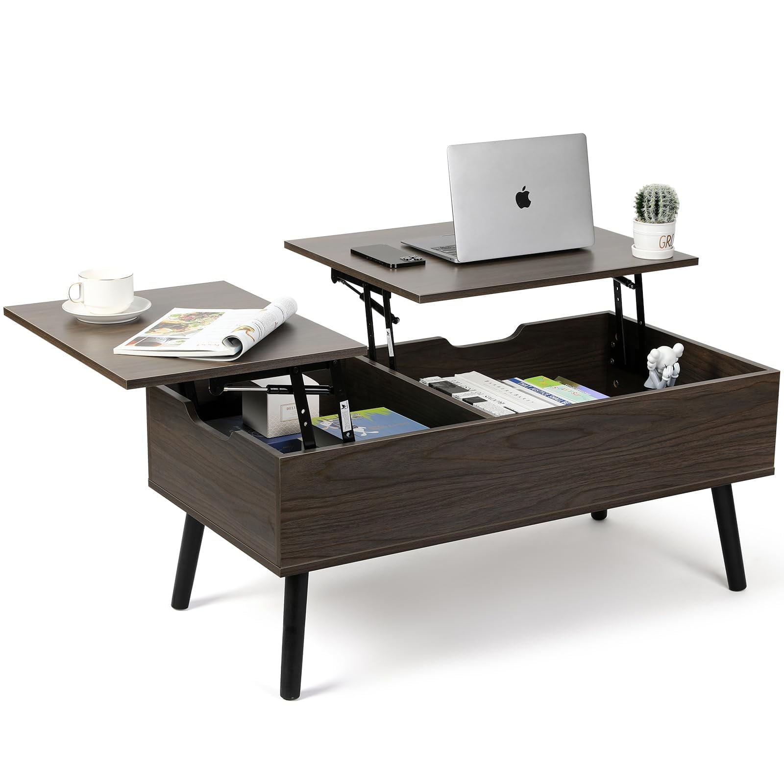 RichYa Coffee Table 2 Ways Lift Top with Storage for Living Room, Grey ...