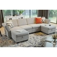 RichYa Convertible Modular Sectional Sofa Couch U-shaped 6 Seats ...