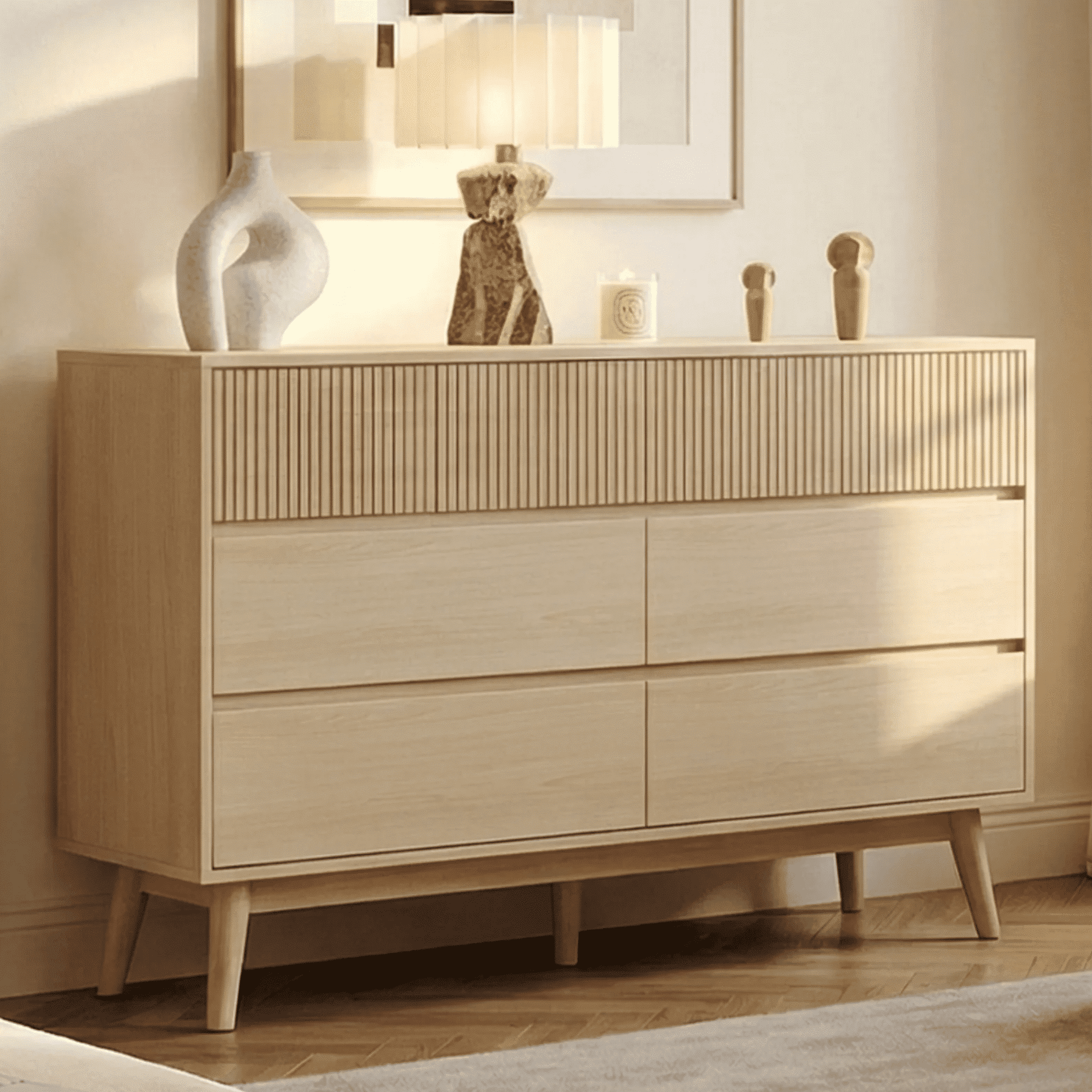 RichYa, Fluted 8-Drawer Dresser for Bedroom, 15.8"D x 47.2"W x 31.5"H ...