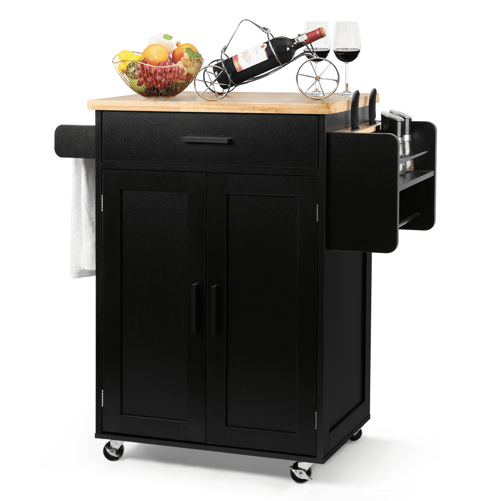 RichYa Kitchen Island on Wheels with Storage Cabinet and Drawer ...