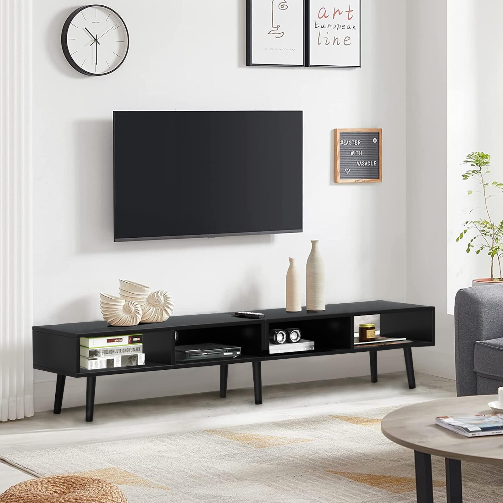 RichYa Modern TV Stand Consoles for TVs up to 65" for Living Room ...