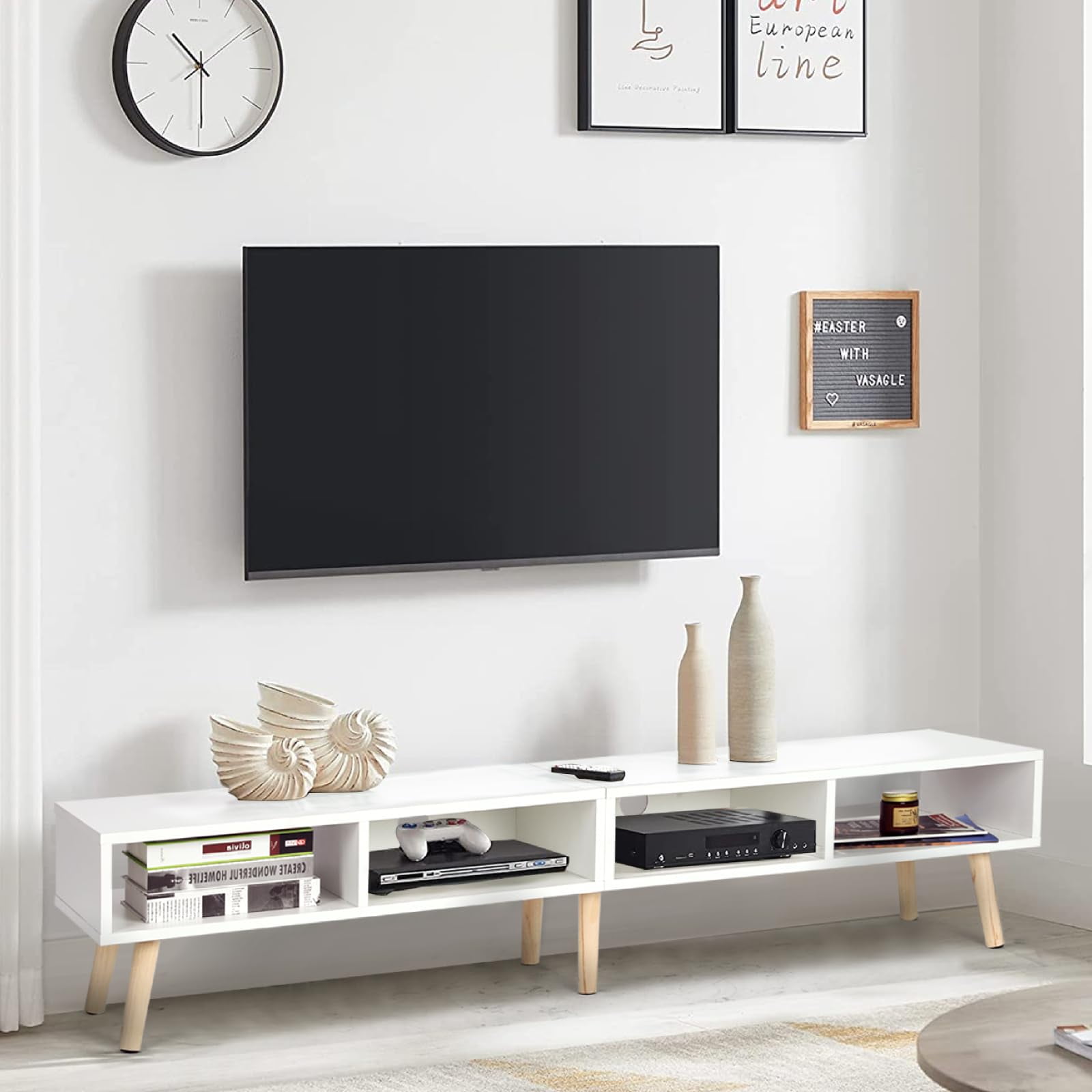 RichYa Modern TV Stand Consoles for TVs up to 65" for Living Room ...