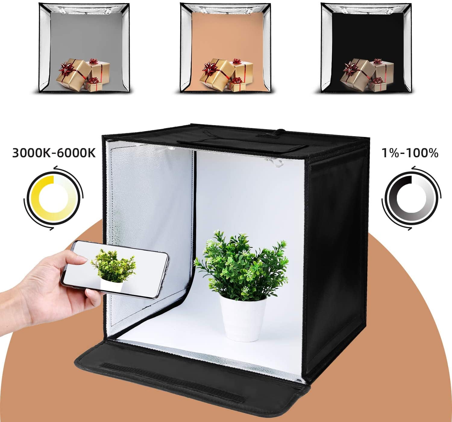 RichYa Photography Light Box Tent, Adjustable Brightness and Color ...