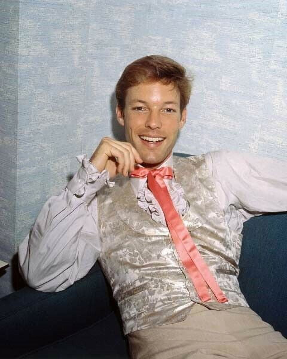 Richard Chamberlain looks happy in waistcoat & orange tie 1960's 24x36 ...