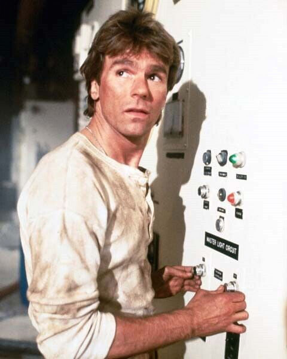 Richard Dean Anderson stands by control panel as MacGyver 24x36 inch ...