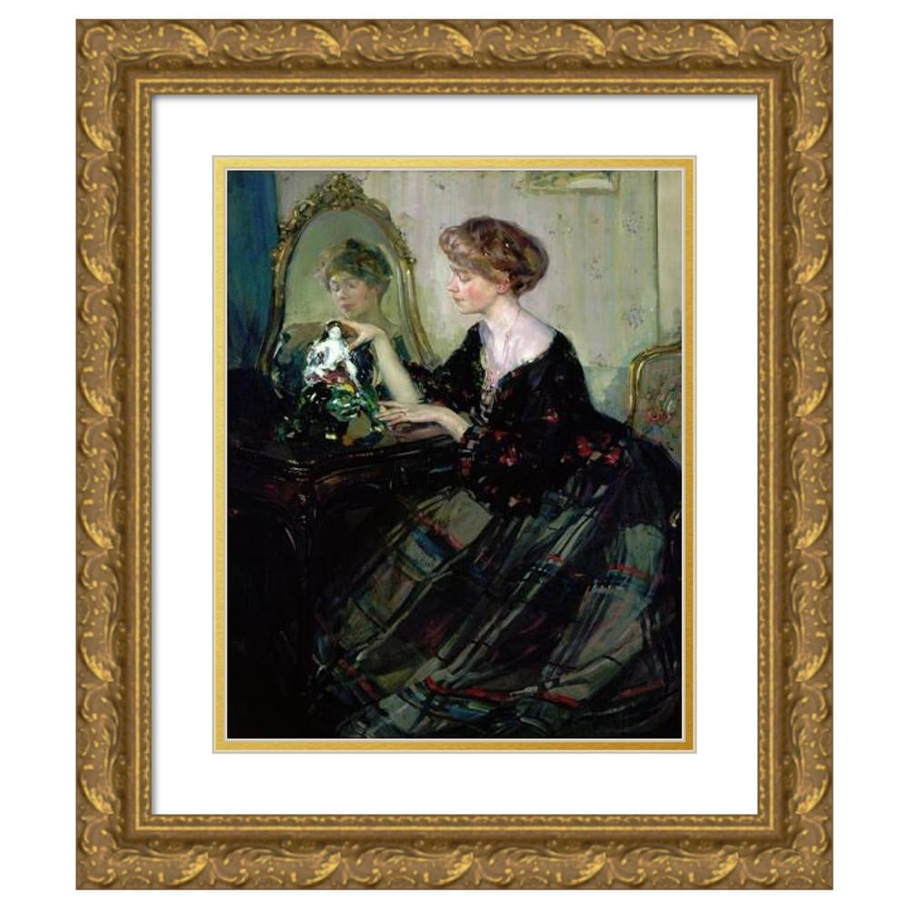 Richard E. Miller 12x14 Gold Ornate Wood Frame and Double Matted Museum ...