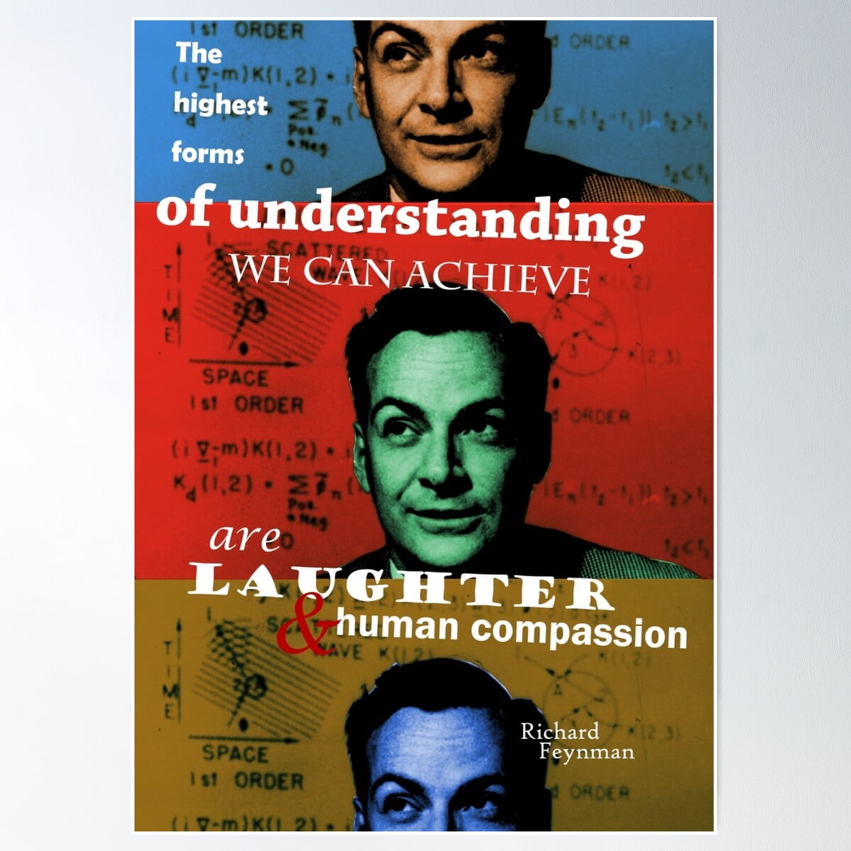 Richard Feynman 2 Poster Wall Art, Modern Wall Decor For Living Room ...