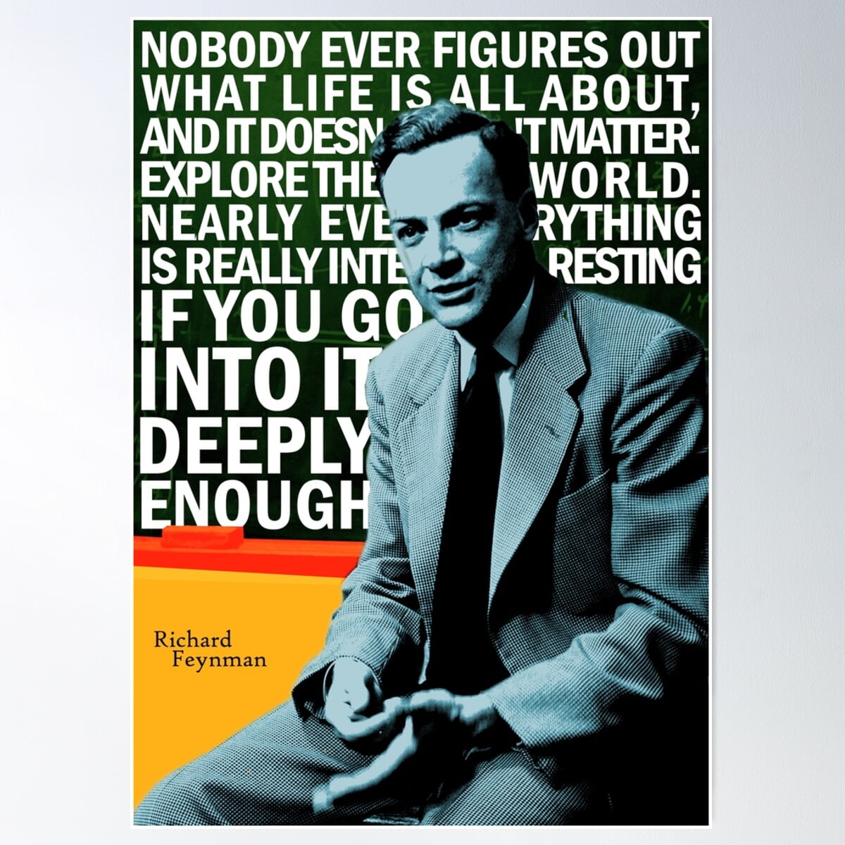 Richard Feynman Poster Wall Art, Modern Wall Decor For Living Room ...