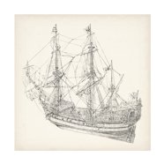 Richard Foust 'Antique Ship Sketch VIII' Canvas Art - Walmart.com