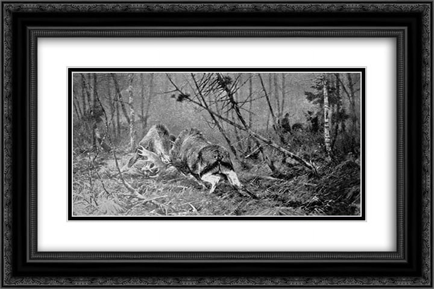 Richard Friese 2x Matted 24x18 Black Ornate Framed Art Print 'Auf Leben ...